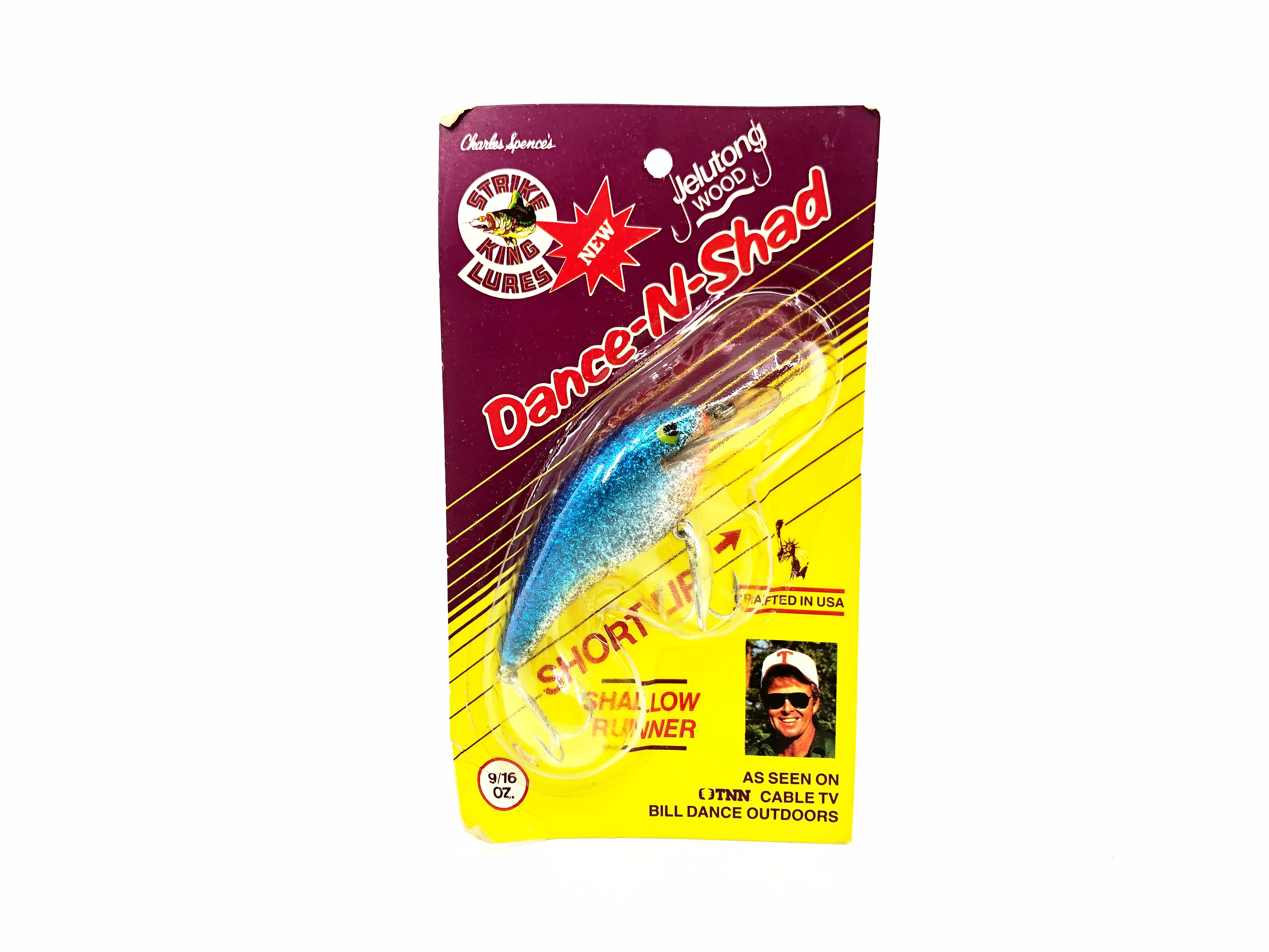 Strike King Dance-N-Shad 9/16oz DNS2 Shallow Runner, Silver Sparkles/B ...