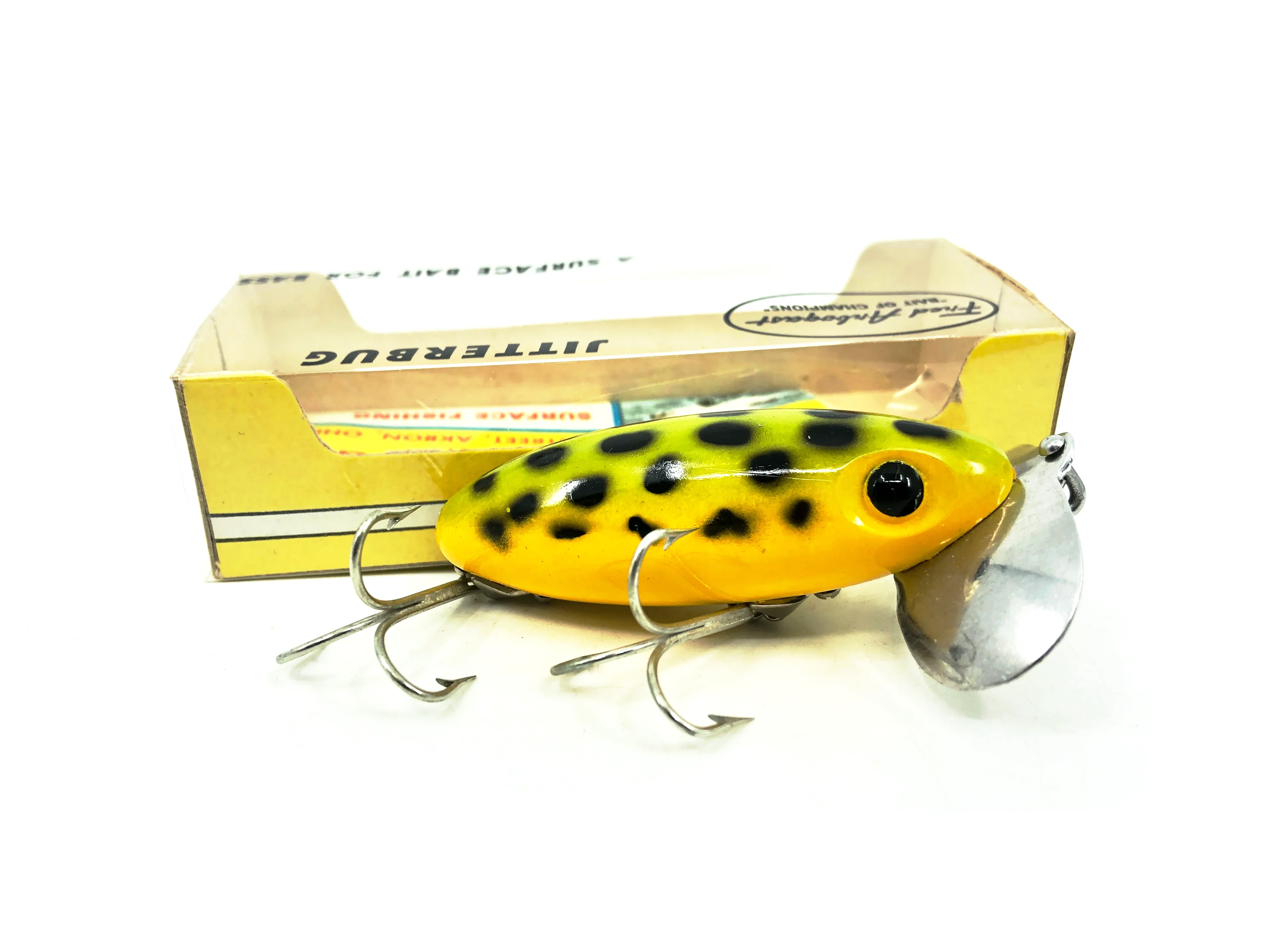 Arbogast Jitterbug 5/8oz, FY Frog/Yellow Belly Color with Box, Bugged ...