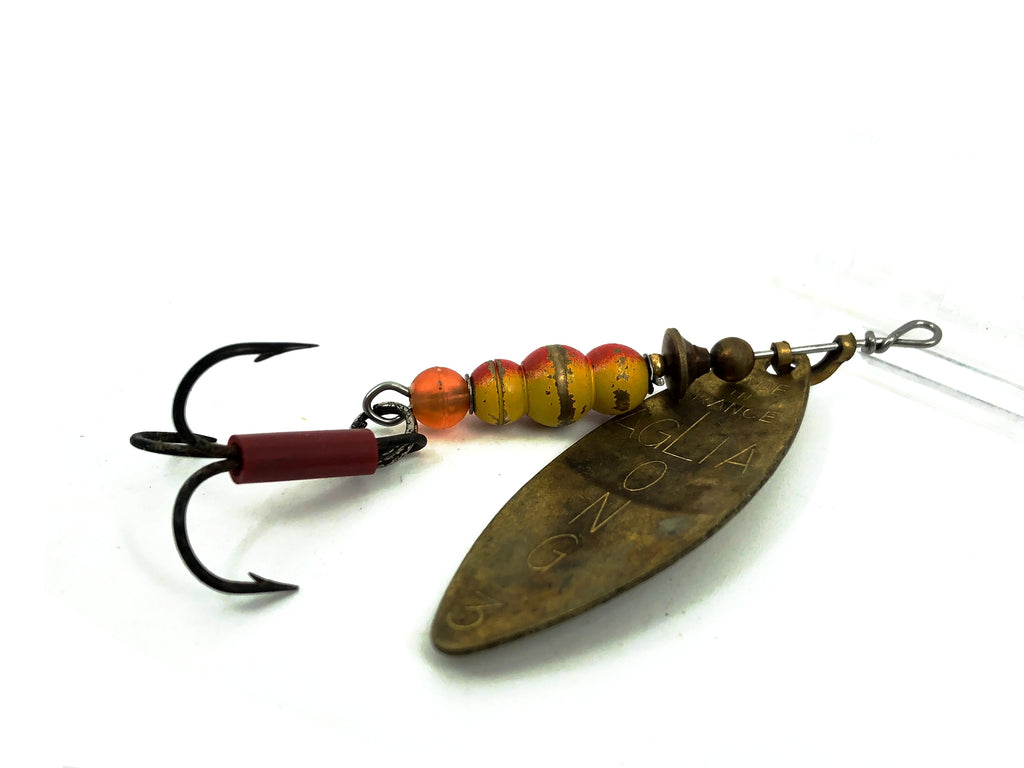 Vintage Mepps Aglia Long #4 Plain Treble, Etched Gold Blade Color – My ...