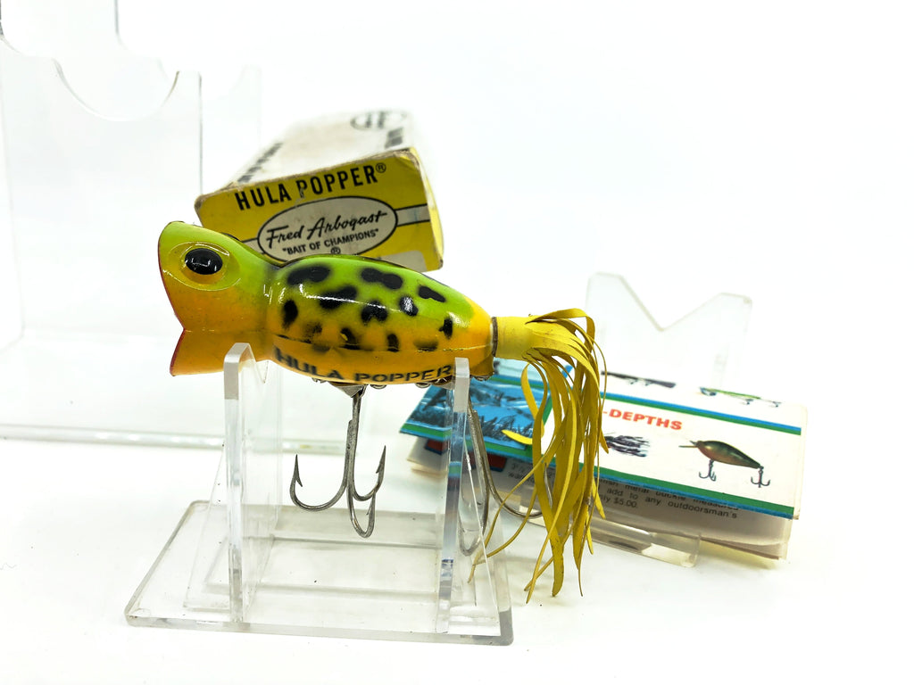 Arbogast Hula Popper 750 Bug-Eyed Model, Frog/Yellow Belly Color with ...