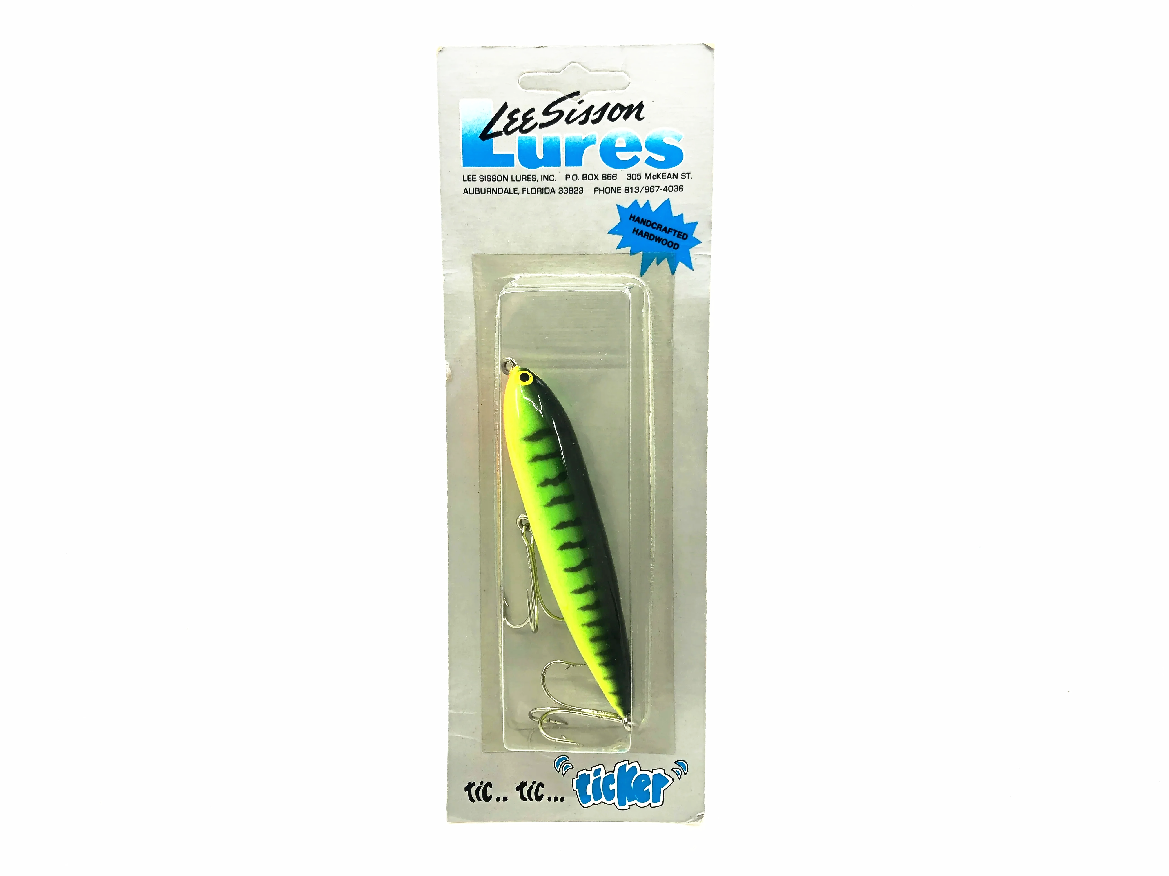 Lee Sisson Ticker Topwater Wood Walker, Fire Tiger Color on Card – My ...