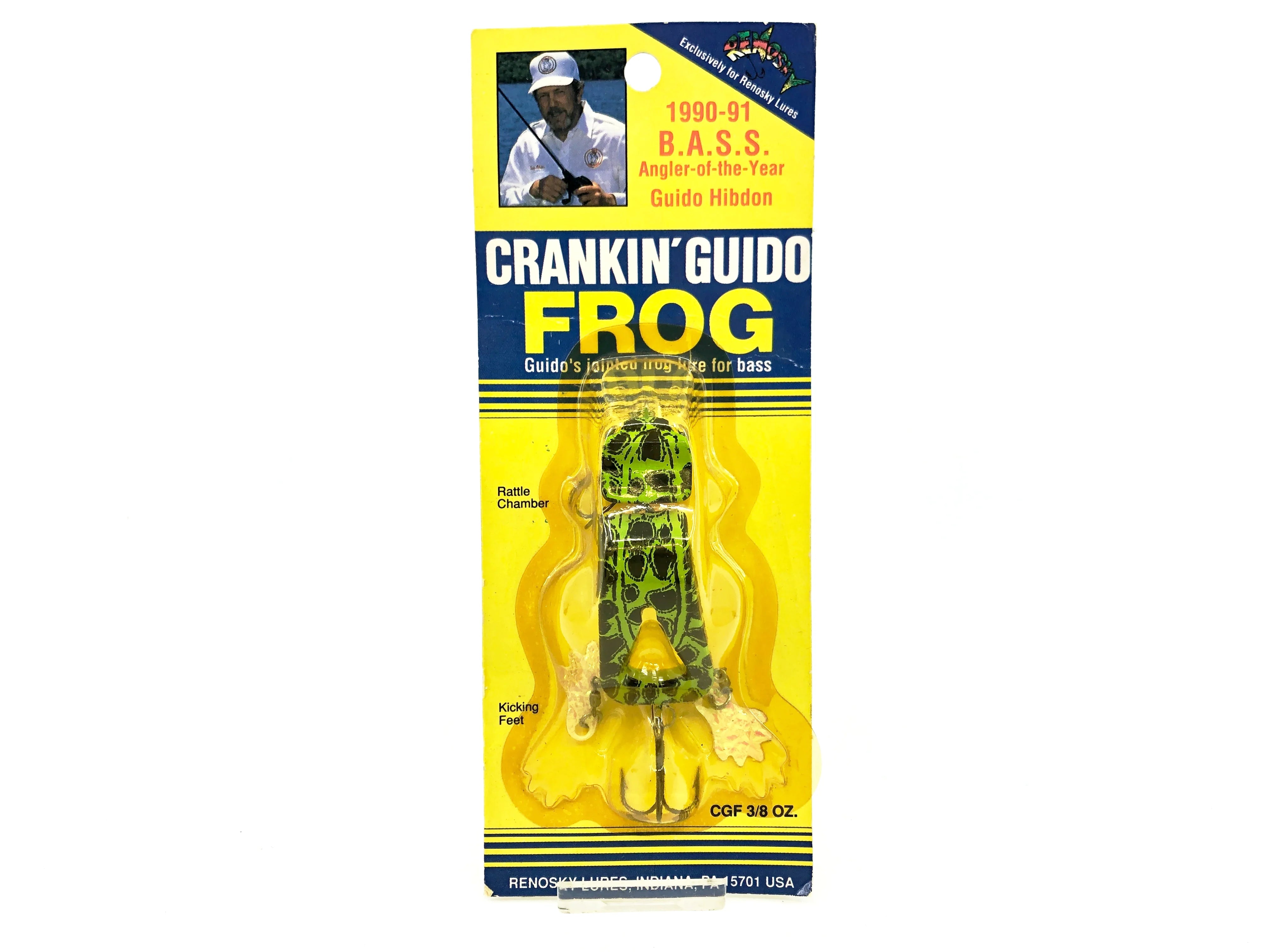 Renosky Crankin' Guido Frog, Green Frog Color on Card – My Bait Shop, LLC