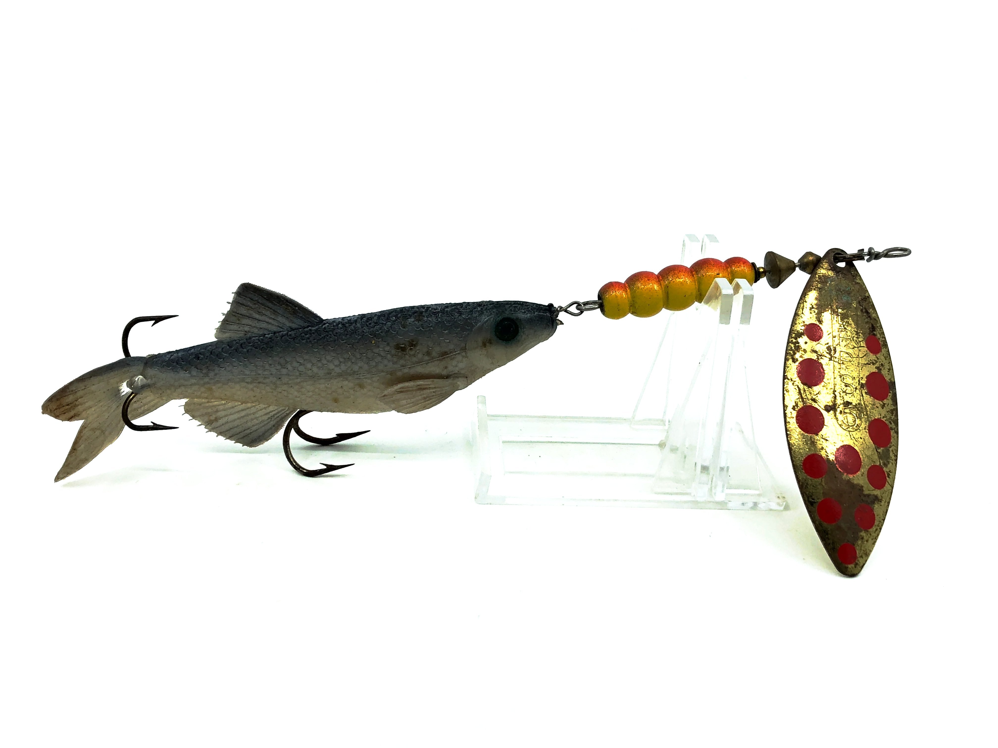 Vintage Mepps #5 Giant Killer Minnow, Etched Red Spotted Blade/Blue Mi ...