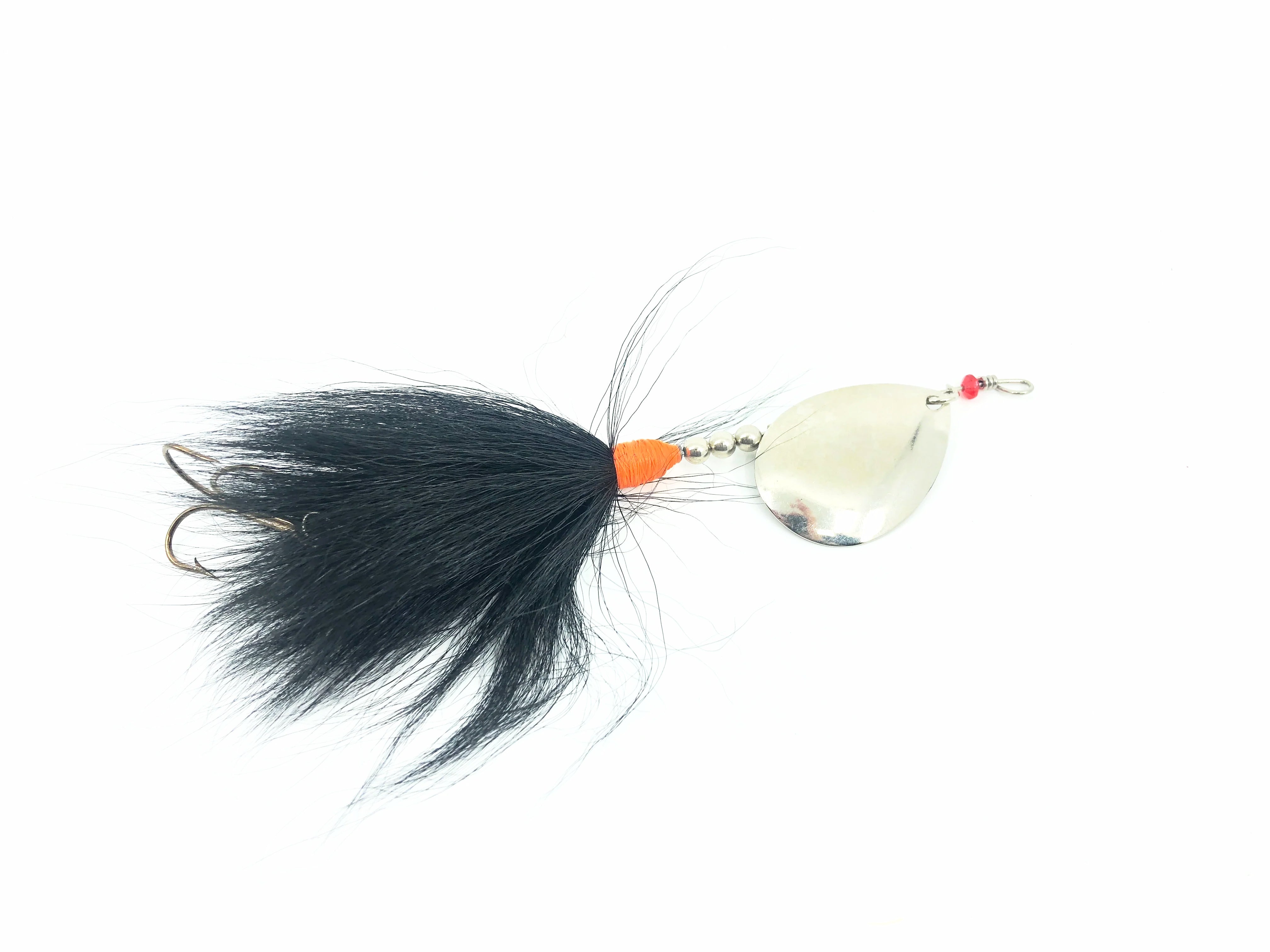 Musky Bucktail Spinner, Silver Blade/Black Tail Color - Colorado Blade ...