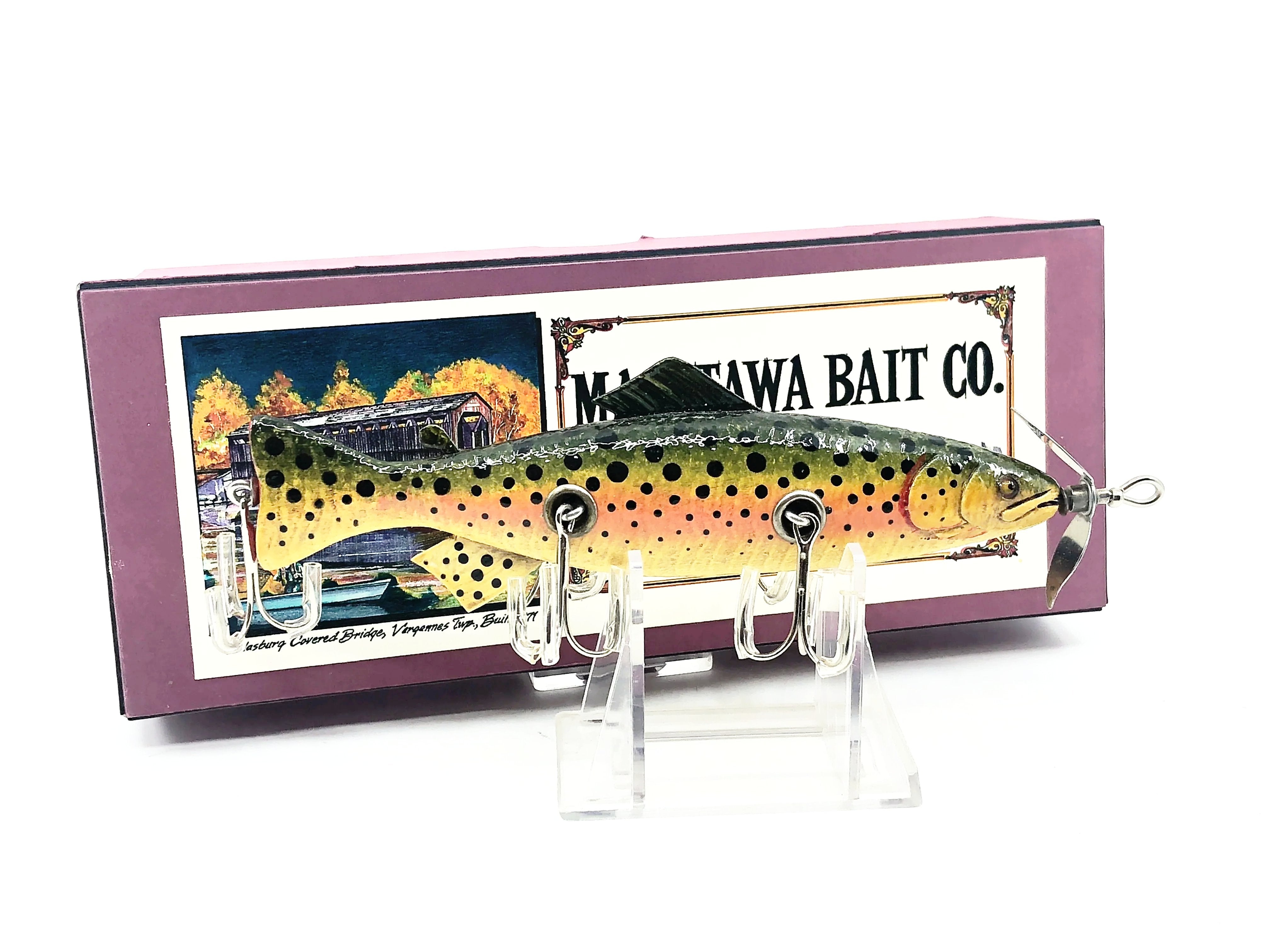 Macatawa Bait Co. Musky Size Rainbow Trout Lure with Box, Signed- 1 of ...