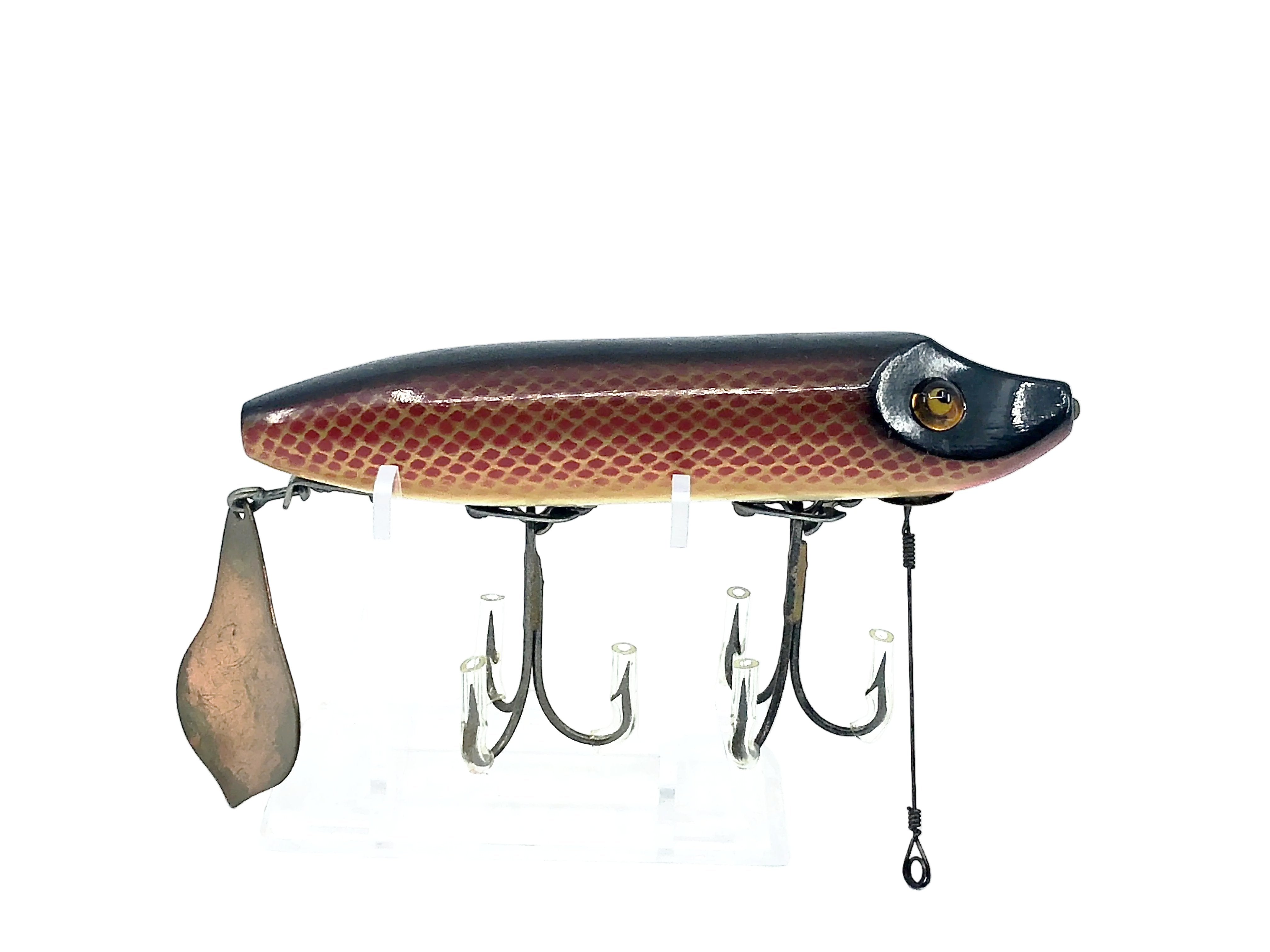 Heddon Repainted Flaptail, Dale Roberts, Red Scale Color – My Bait Shop ...