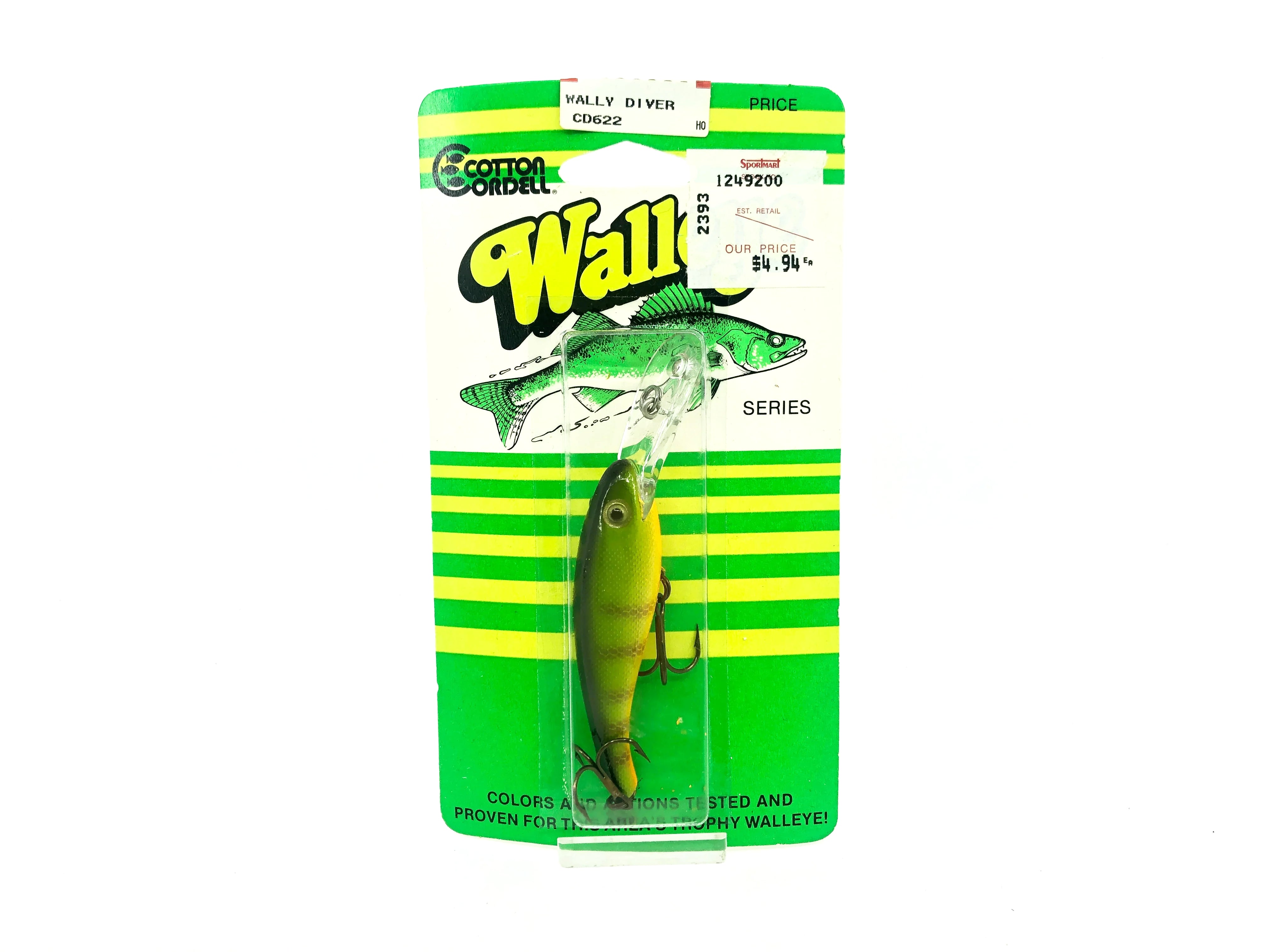 Cotton Cordell Wally Diver CD-6, #22 Perch Color on Card – My Bait Shop ...
