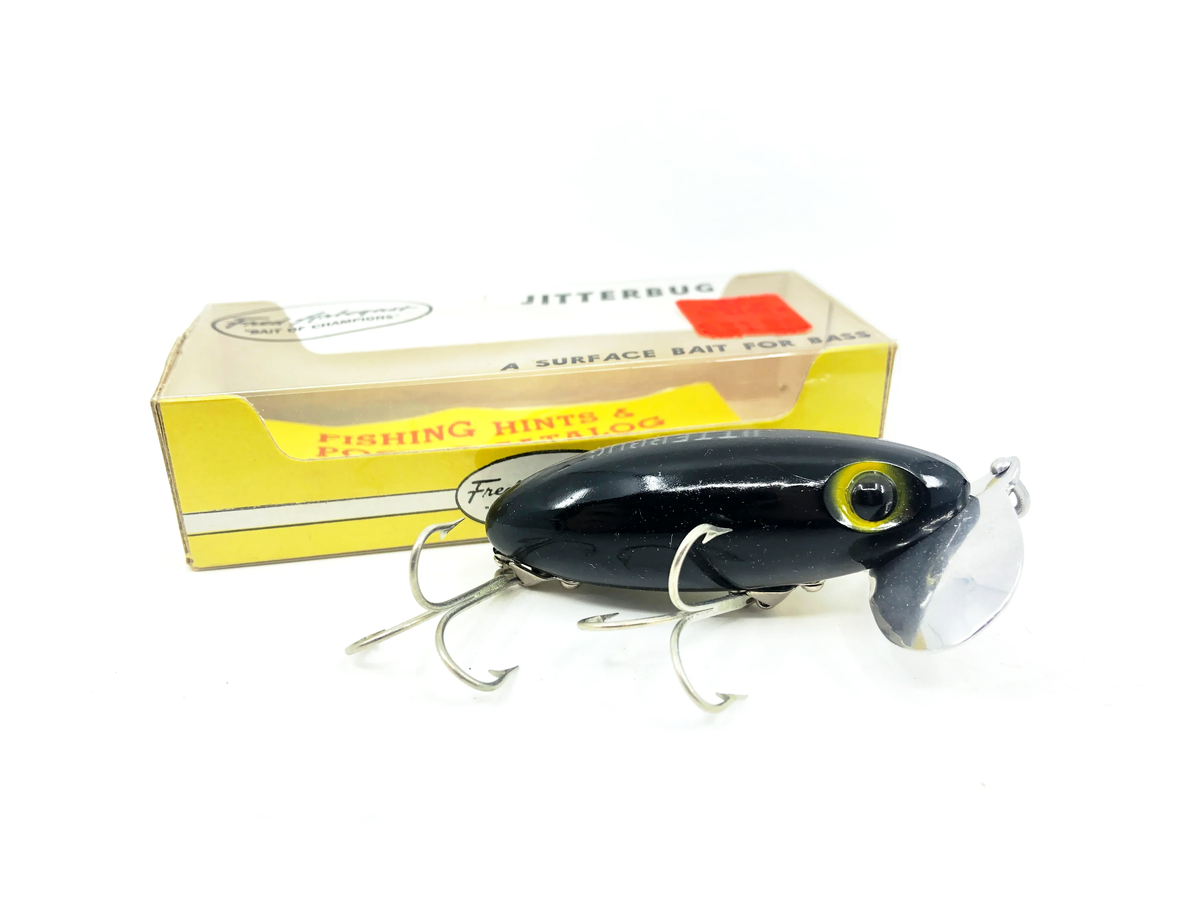 Arbogast Jitterbug 5/8oz, B Black Color with Box, Bugged-Eyed Model ...