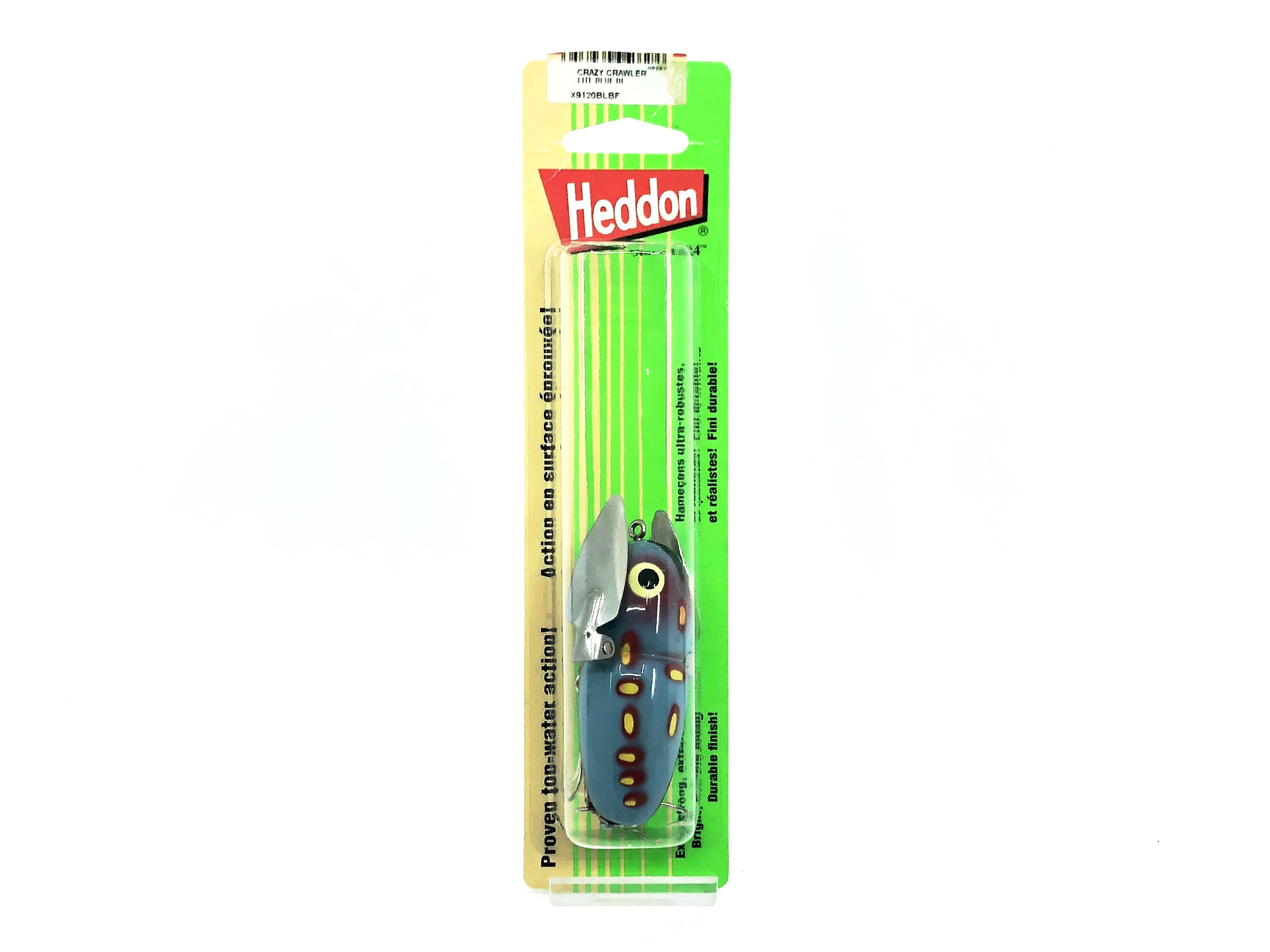 Heddon Crazy Crawler, BLBF Blue Bullfrog Color on Card – My Bait Shop, LLC