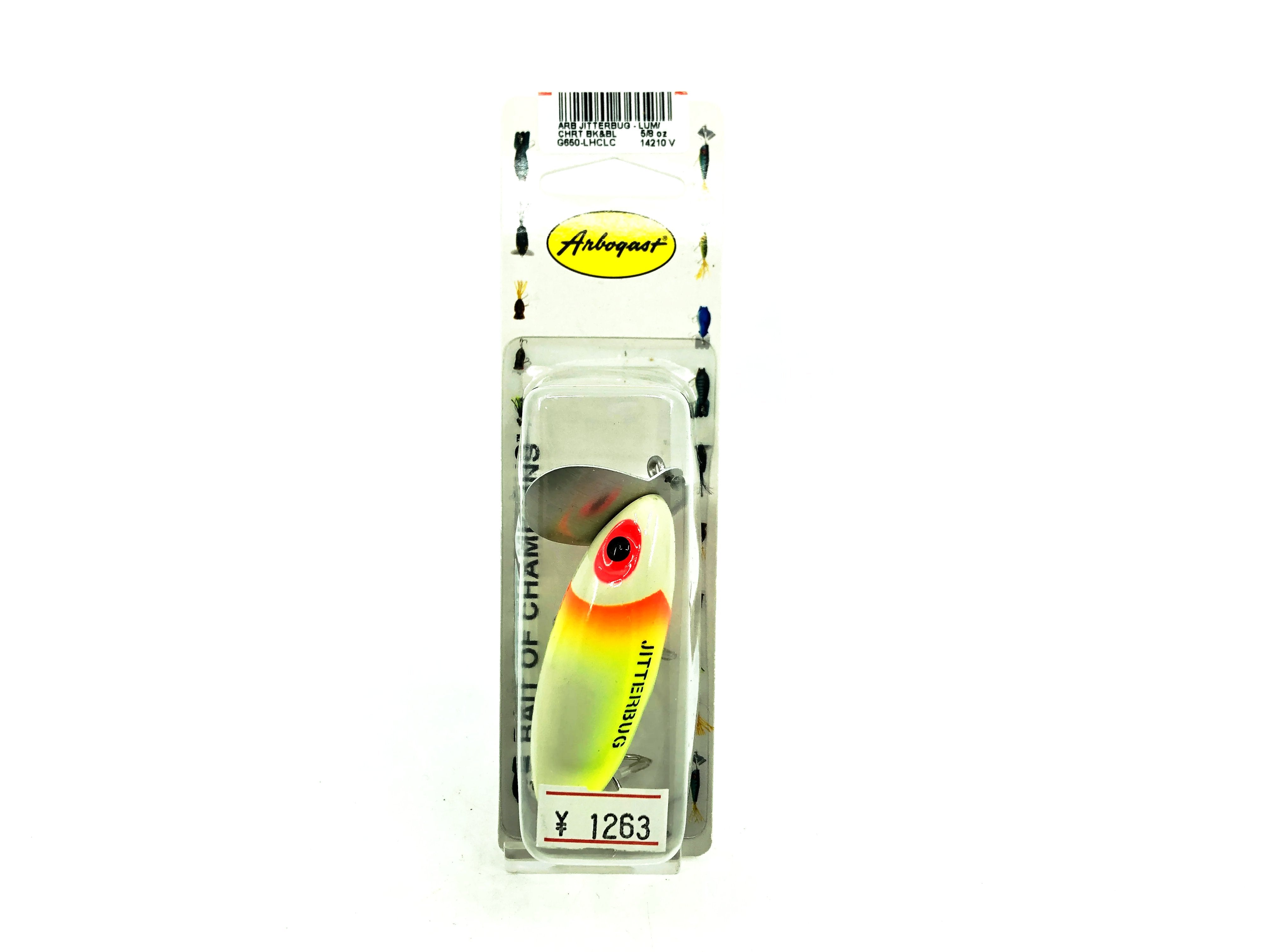 Japanese Arbogast Jitterbug 5/8oz, Luminous LHCLC Color on Card – My ...