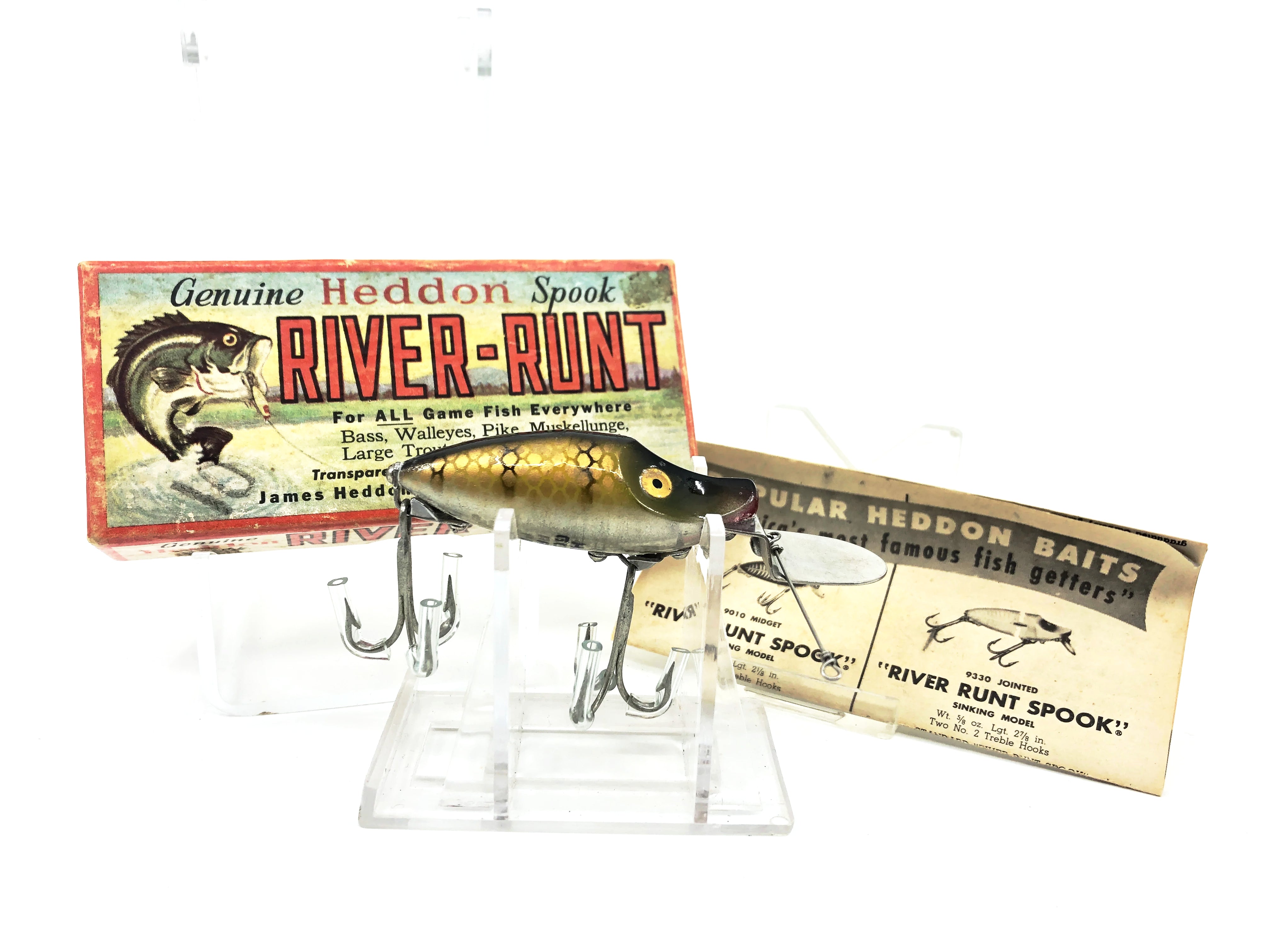 Heddon Midgit Go Deeper River Runt D-9010-M Pike Color with Box and Ca ...