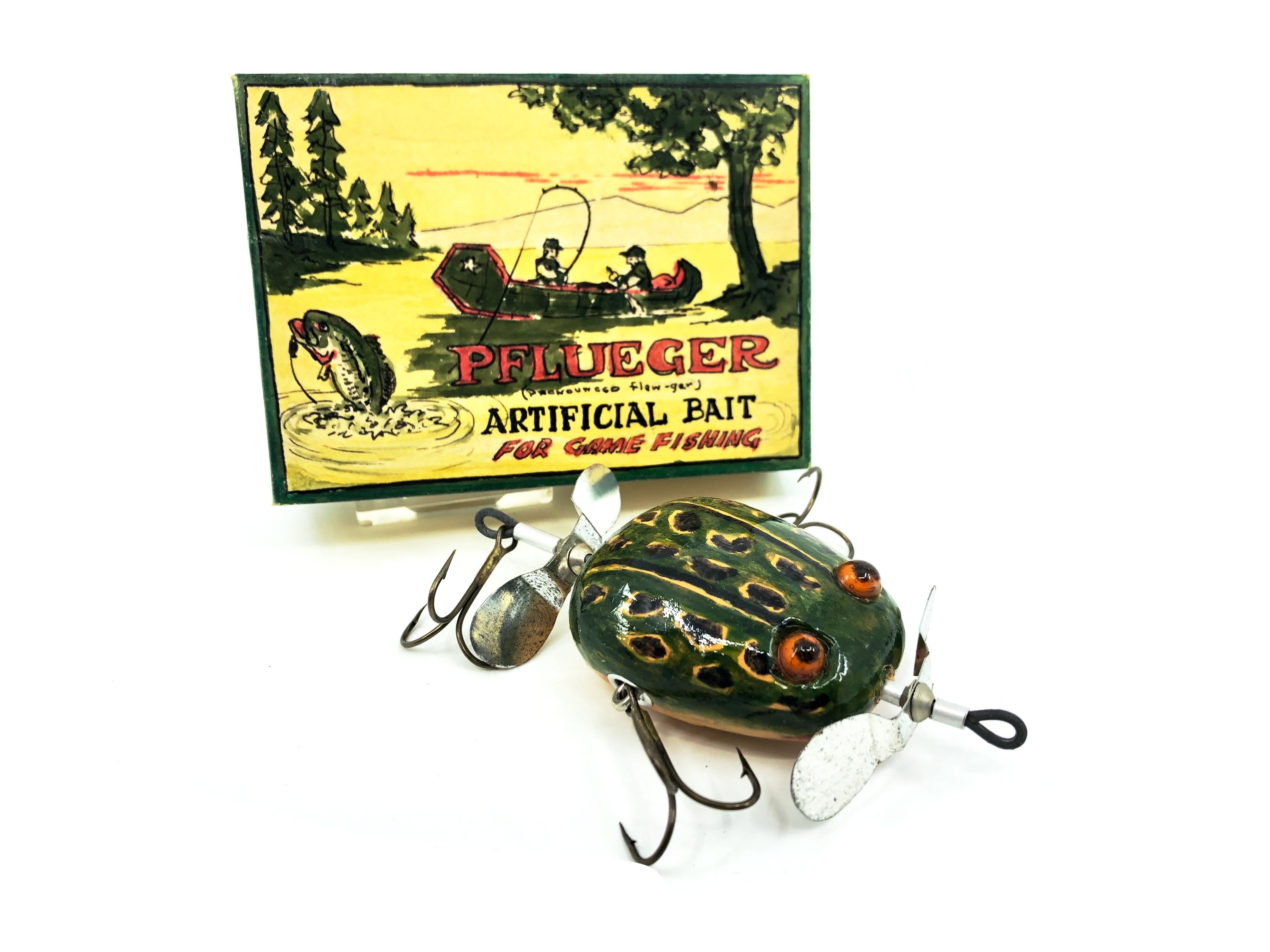Reproduction Pflueger 1975 Kent Floater Frog, Green Frog Color-EDJ – My ...