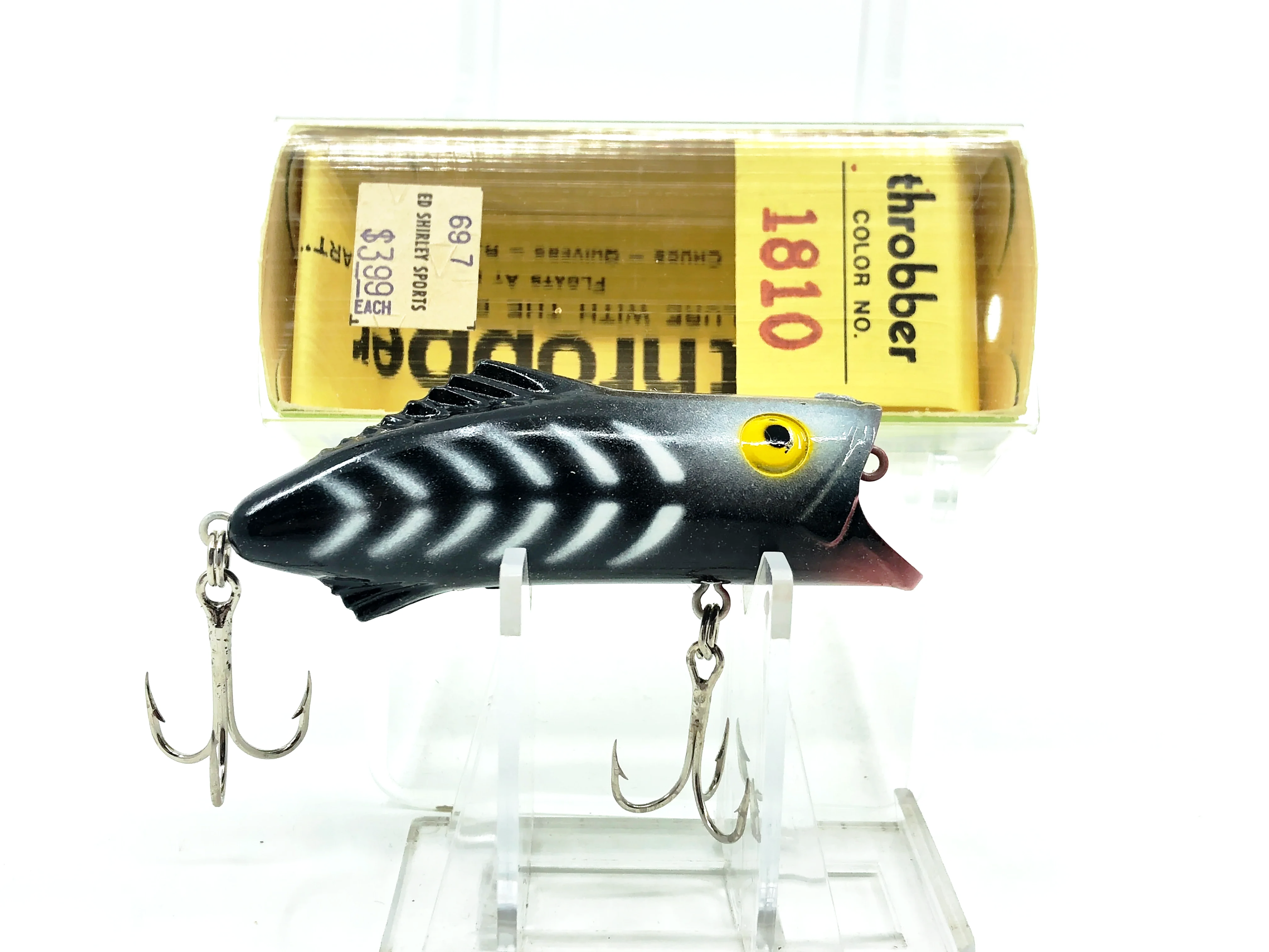 Whopper Stopper Throbber 1810, Black Shore Minnow Color with Box – My ...