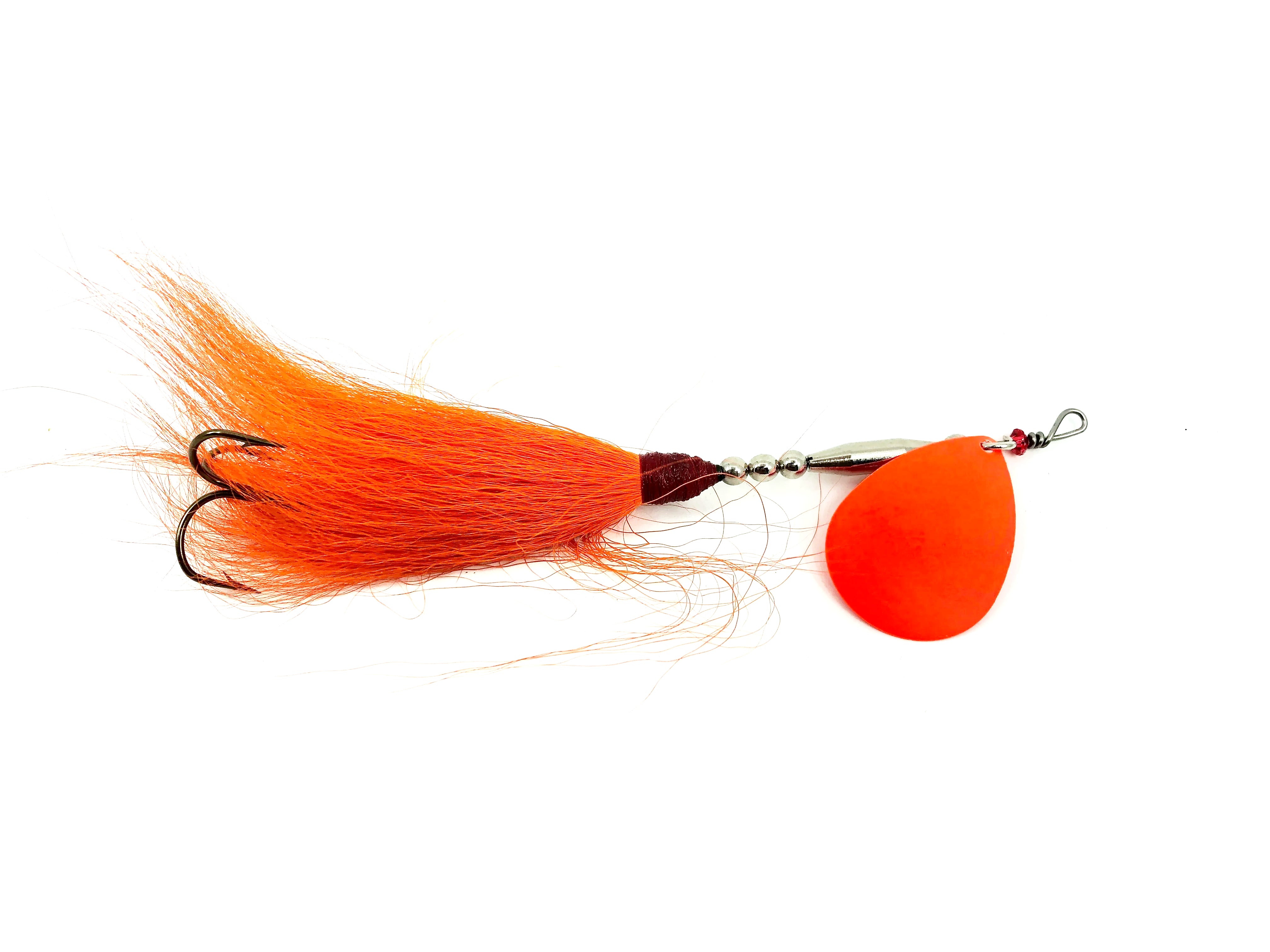 Musky Bucktail Spinner 1oz, Orange Blade/Orange Tail Color – My Bait ...