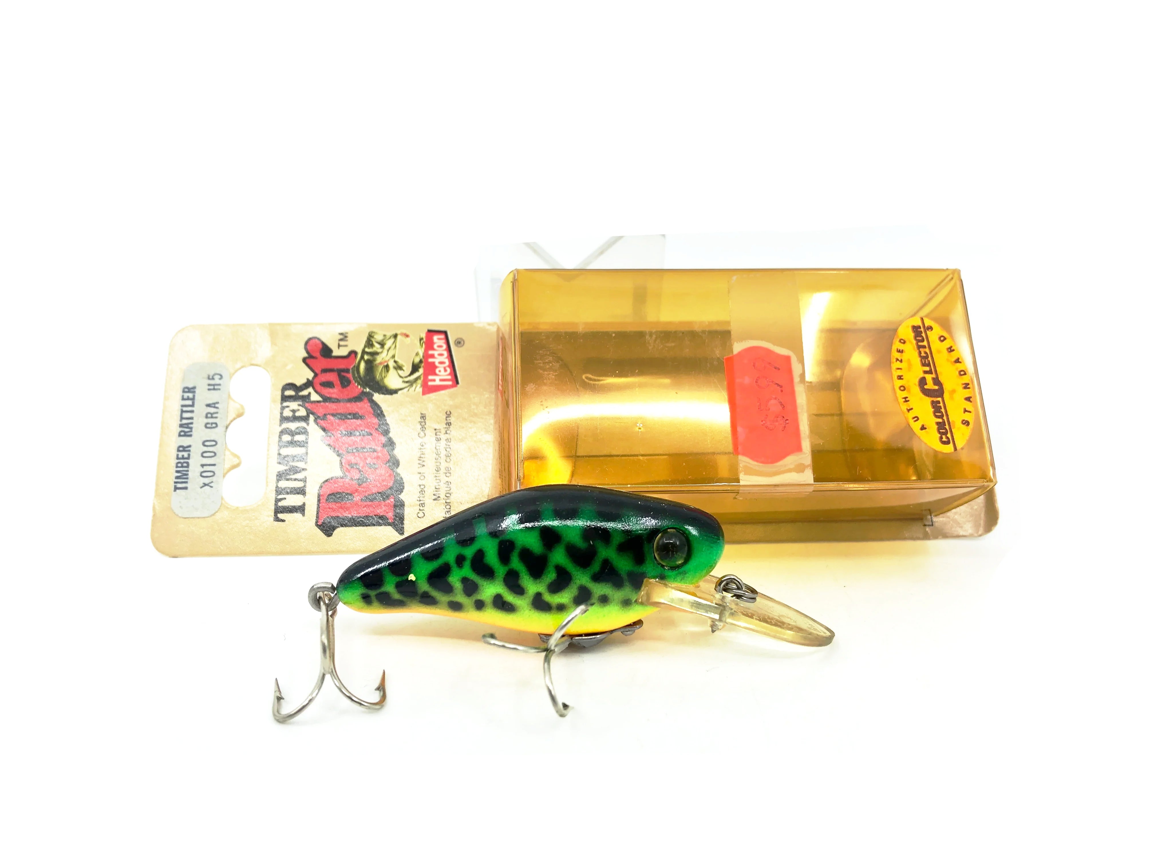 Heddon Timber Rattler X100, GRA Fluorescent Green Crawdad Color on Car ...