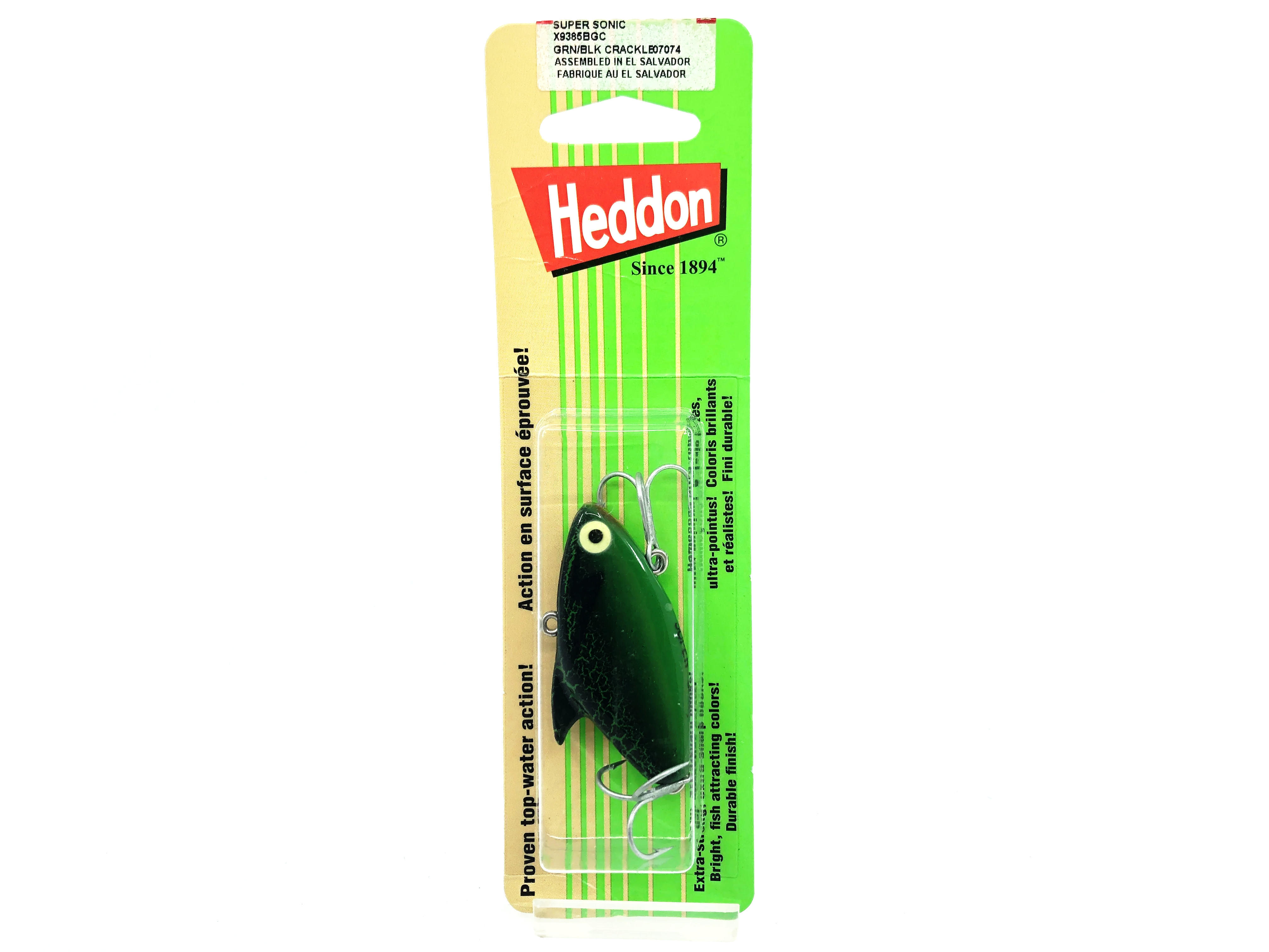 Heddon Super Sonic, BGC Black Green Crackle Back on Card Limited Editi ...