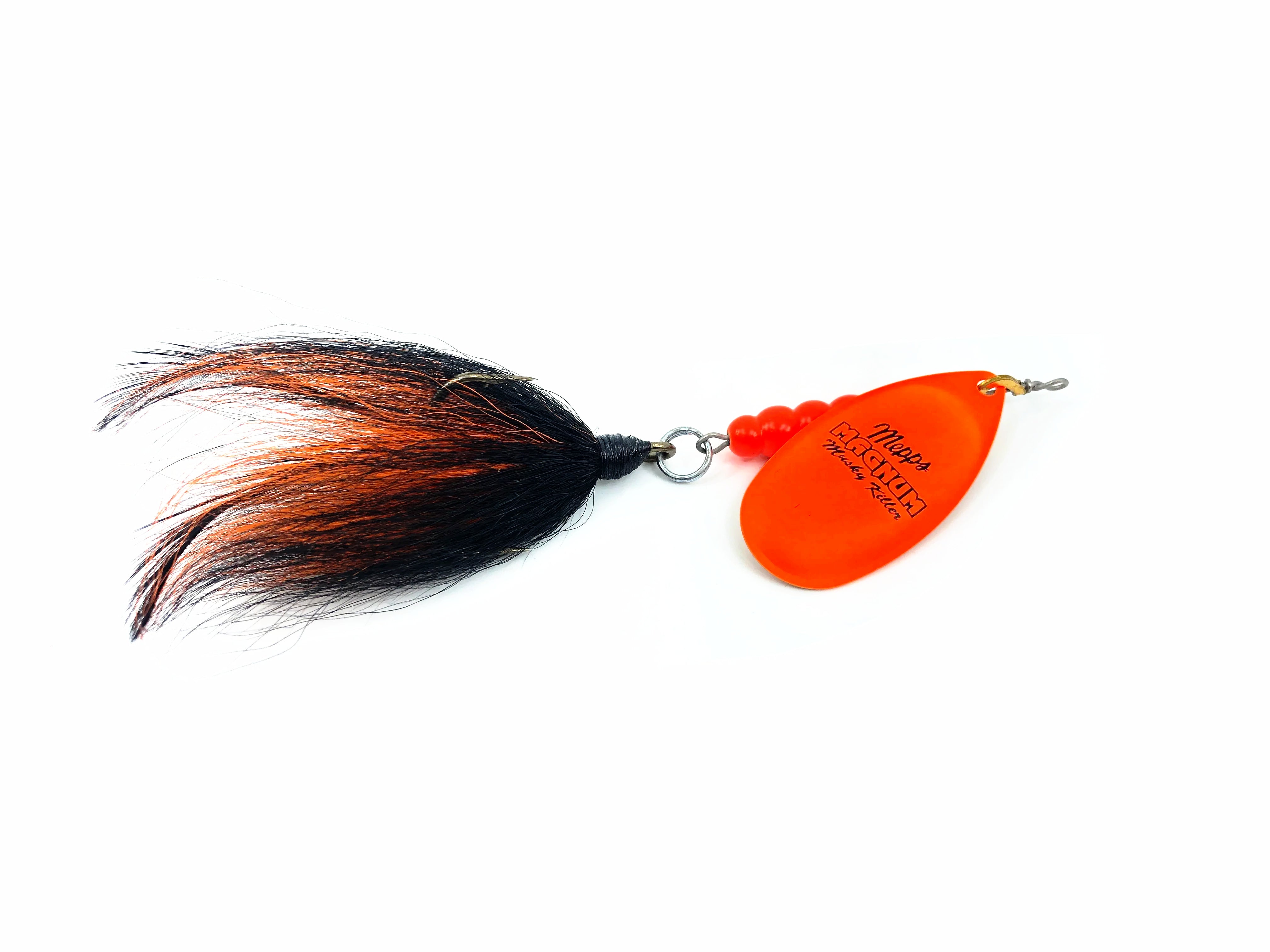 Mepps Magnum Musky Killer, Hot Orange Blade/Black & Orange Bucktail Co ...