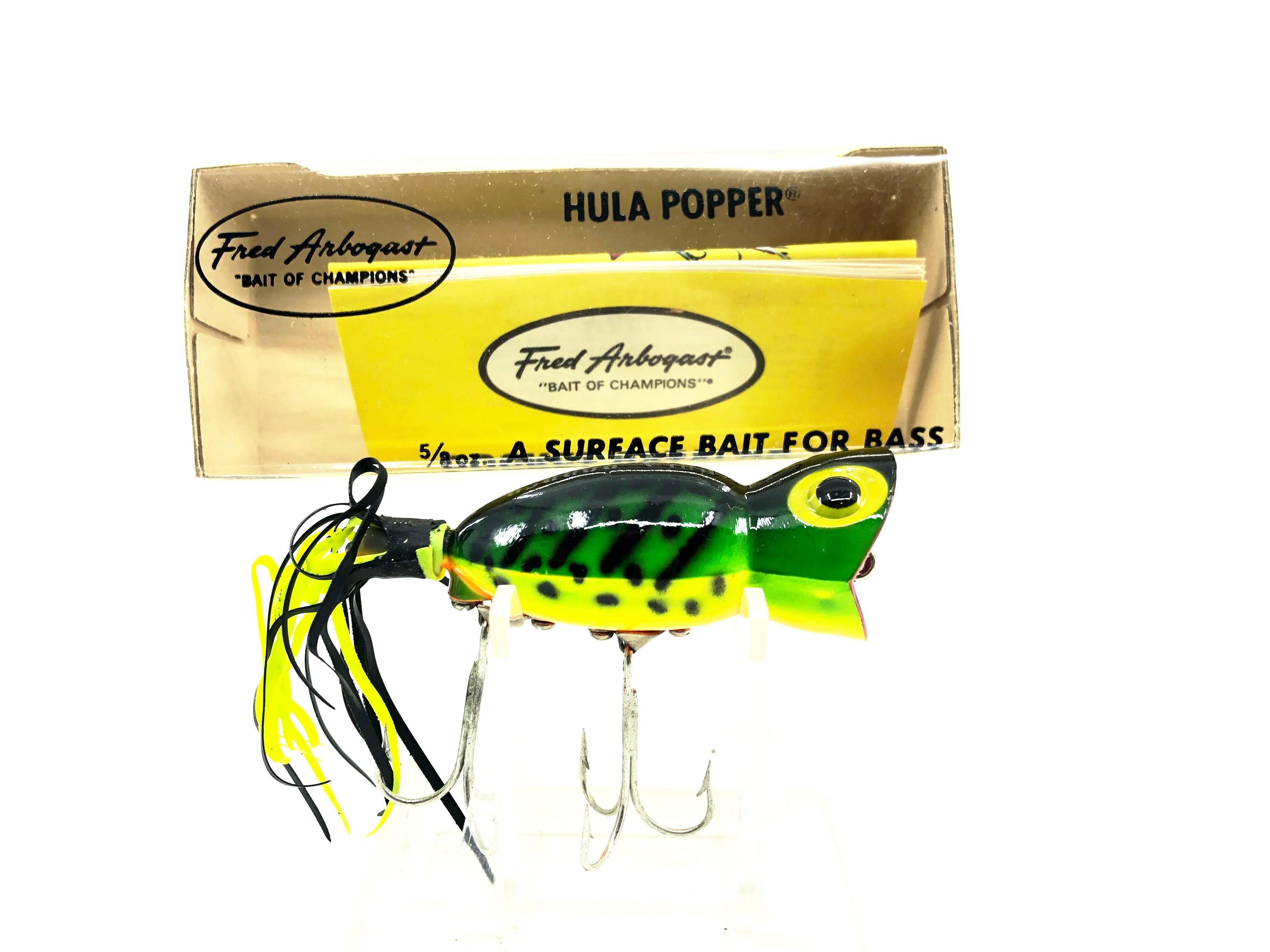 Arbogast Hula Popper 750, #115 Fire Tiger Color with Box – My Bait Shop ...