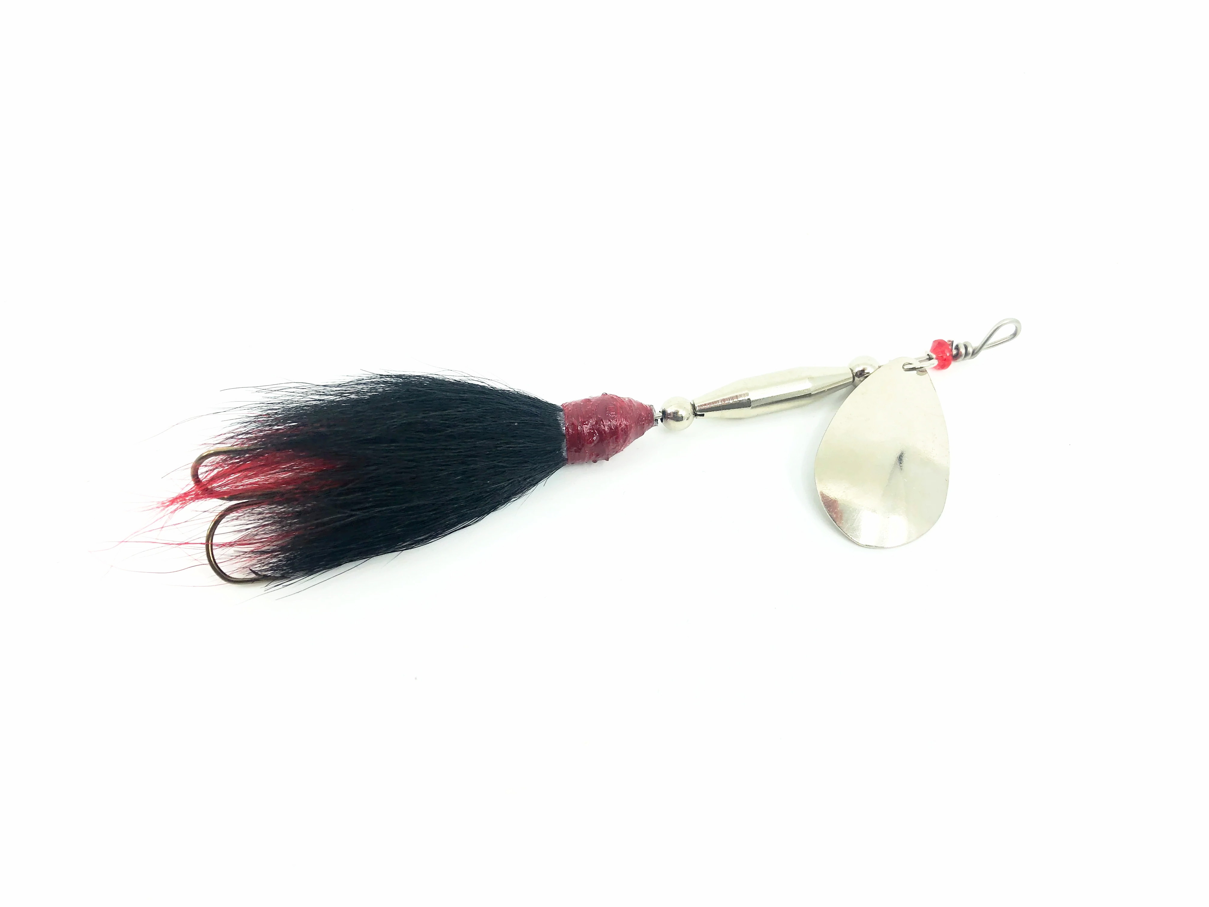 Pike Bucktail Spinner, Silver Blade/Black Tail Color - Indiana Blade ...