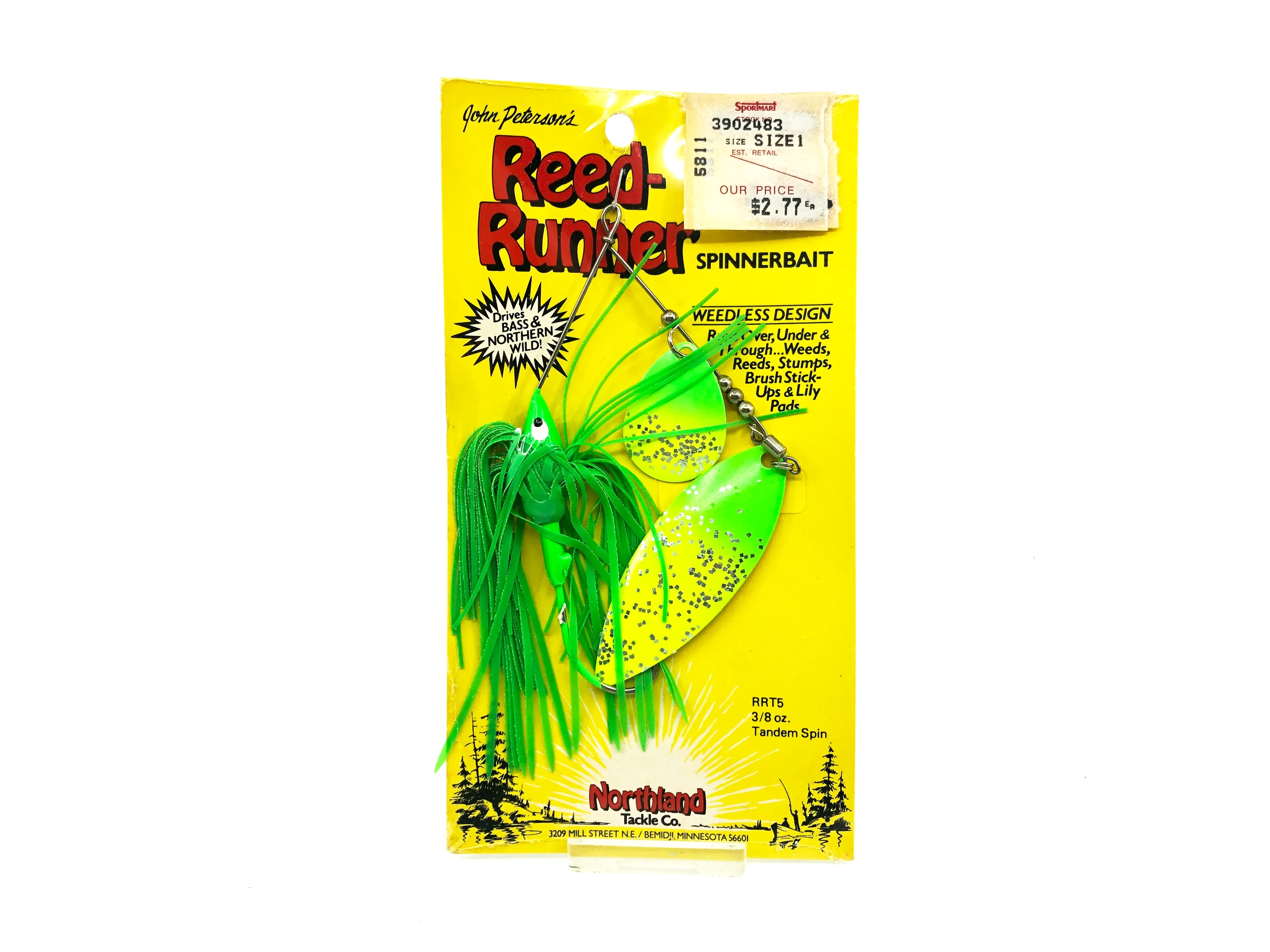 Northland Fishing Tackle Reed Runner Tandem Spinnerbait 3/8oz, #14 Par ...