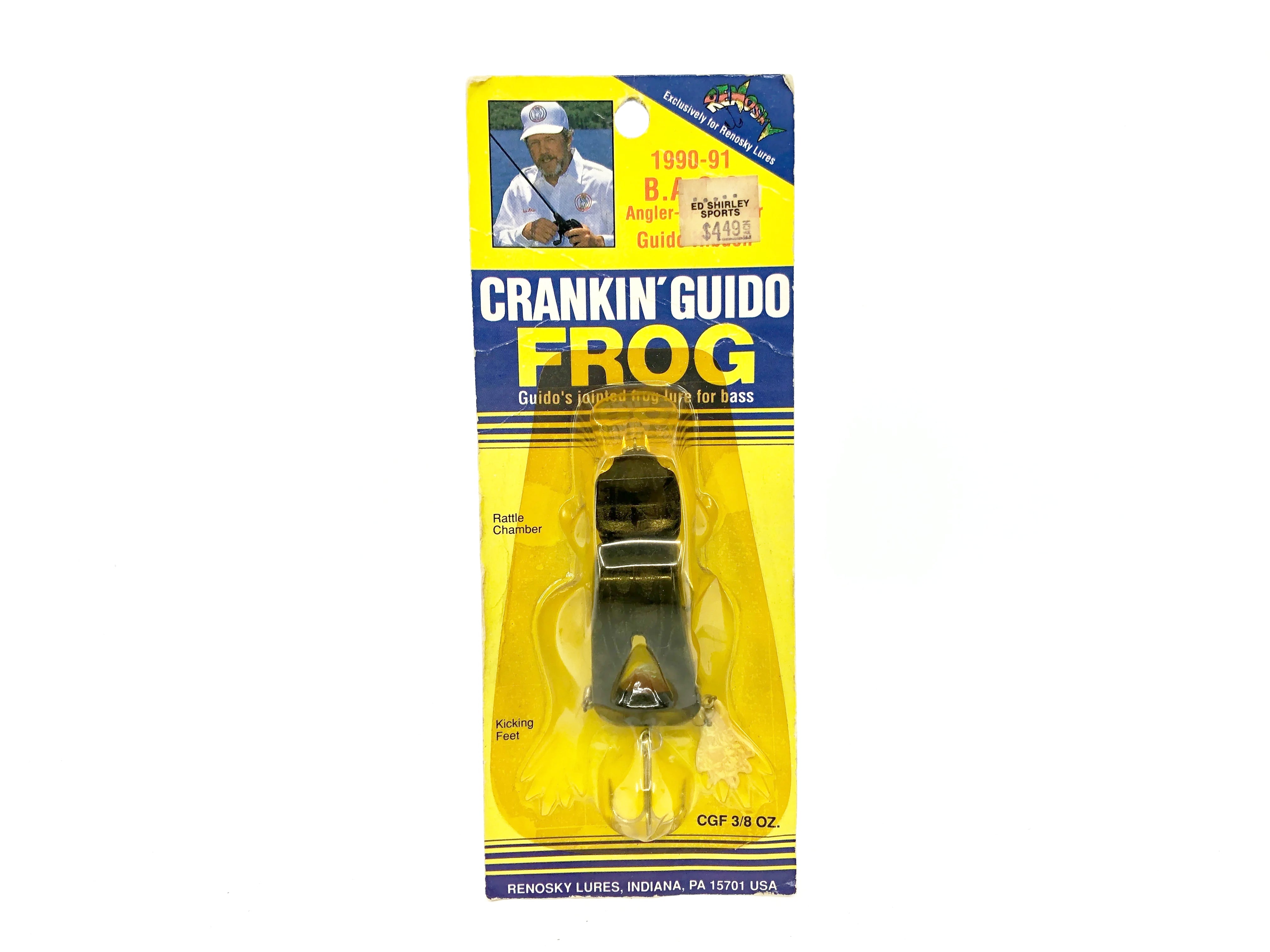 Renosky Crankin' Guido Frog, Black Color on Card – My Bait Shop, LLC