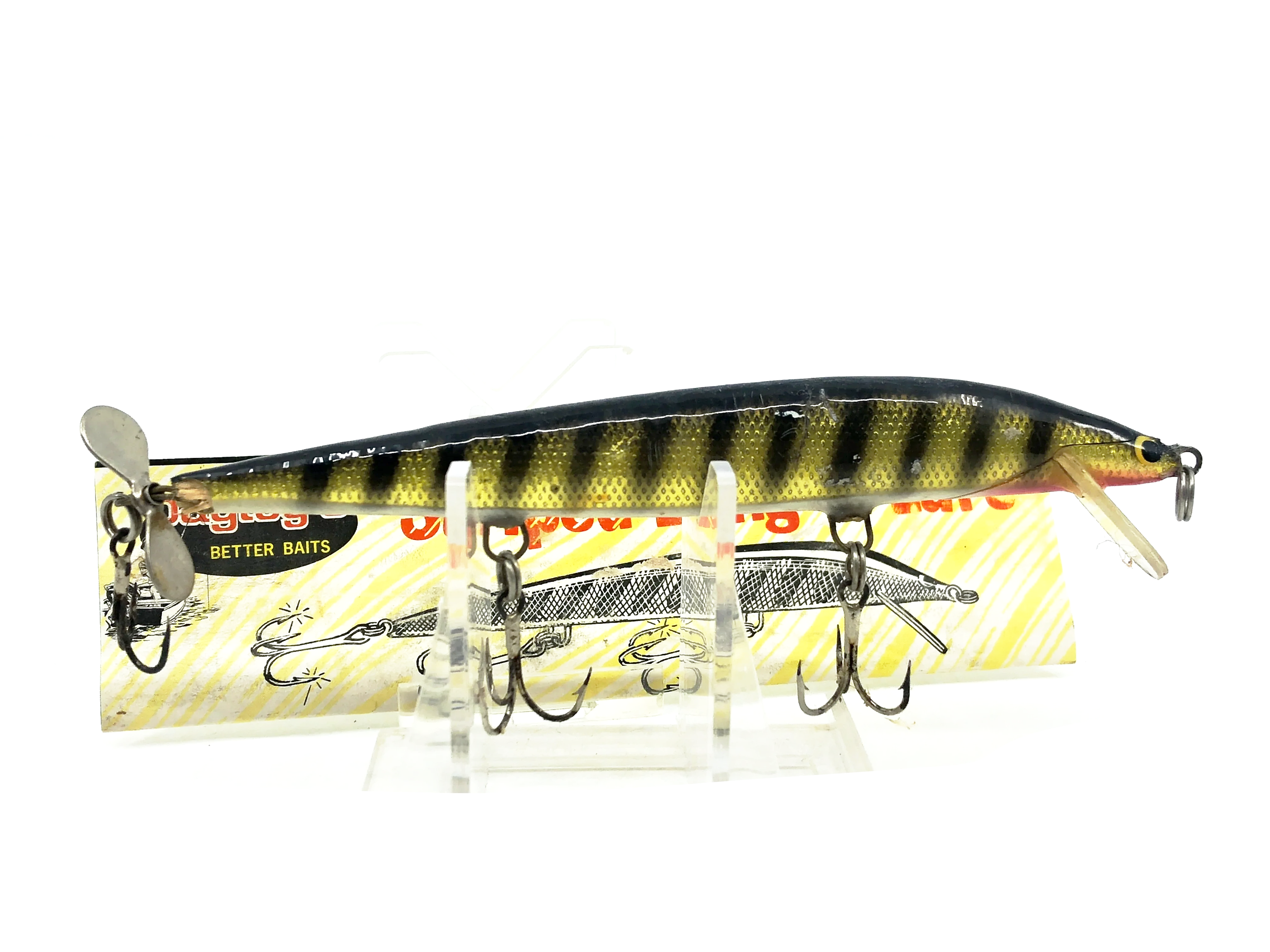 Bagley Bang-O-Lure 5 Spintail, SBG Black Stripes on Gold Foil Color wi ...
