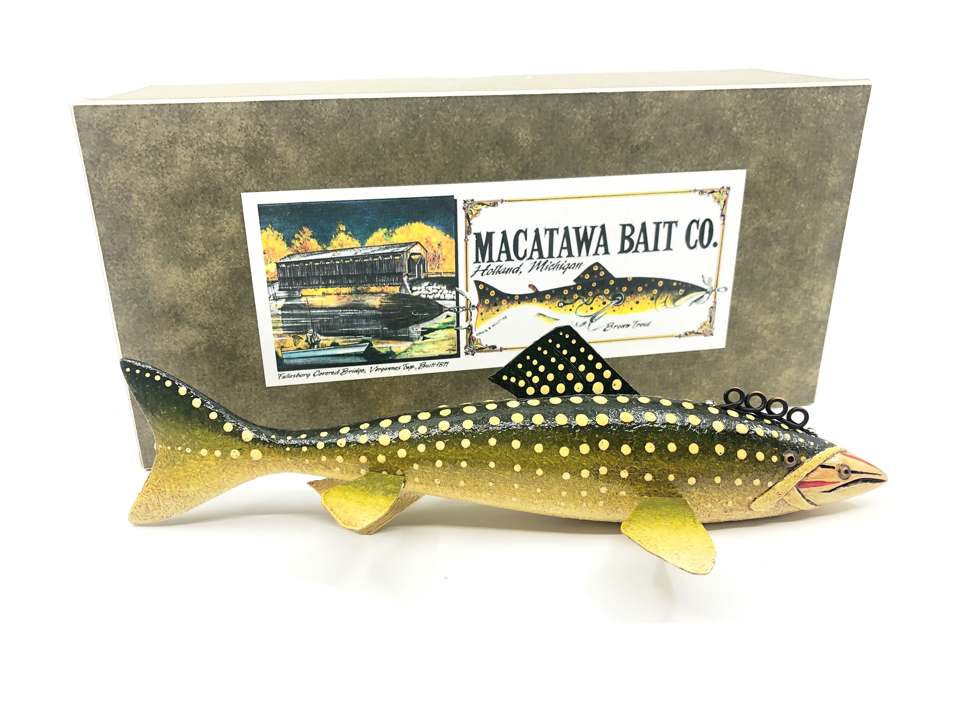 Macatawa Bait Co. 10" Northern Pike Decoy w/Box-"Hungry Jack" or "Eat ...