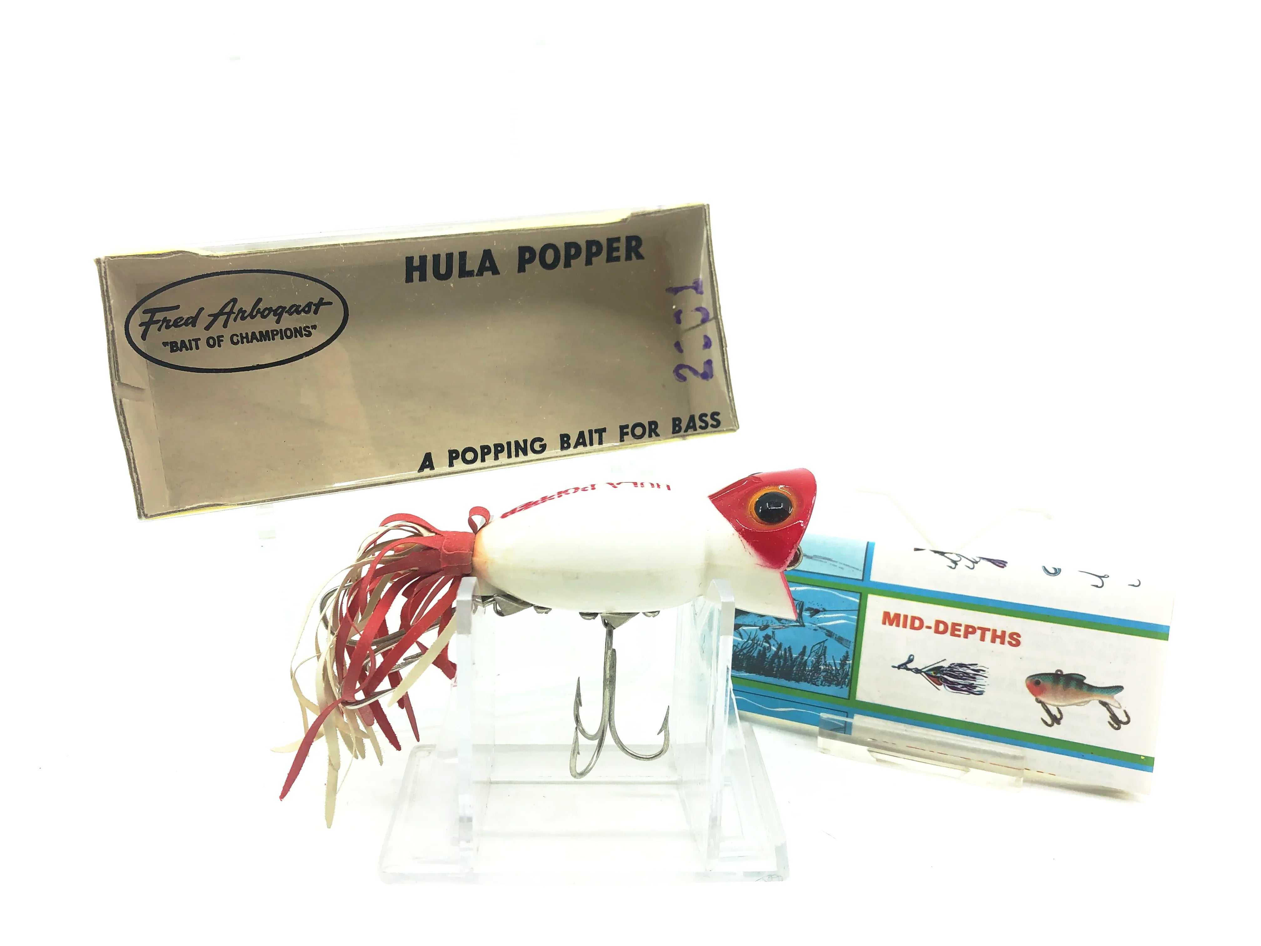 Arbogast Hula Popper 750, R Red/White Color with Box – My Bait Shop, LLC