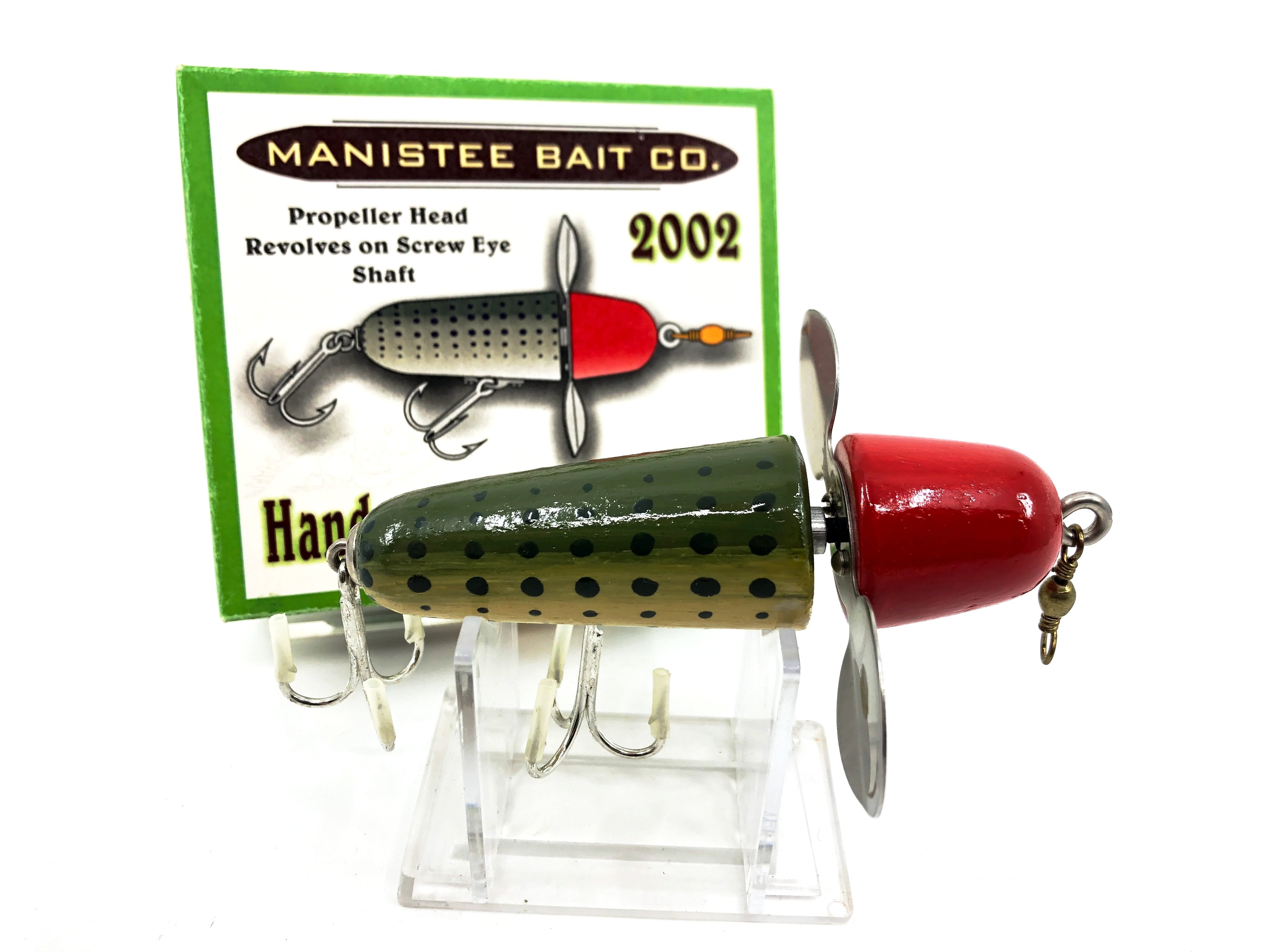 Manistee Bait Co. 2002 Handmade Roto-Head Lure, Spotted Sucker with Bo ...