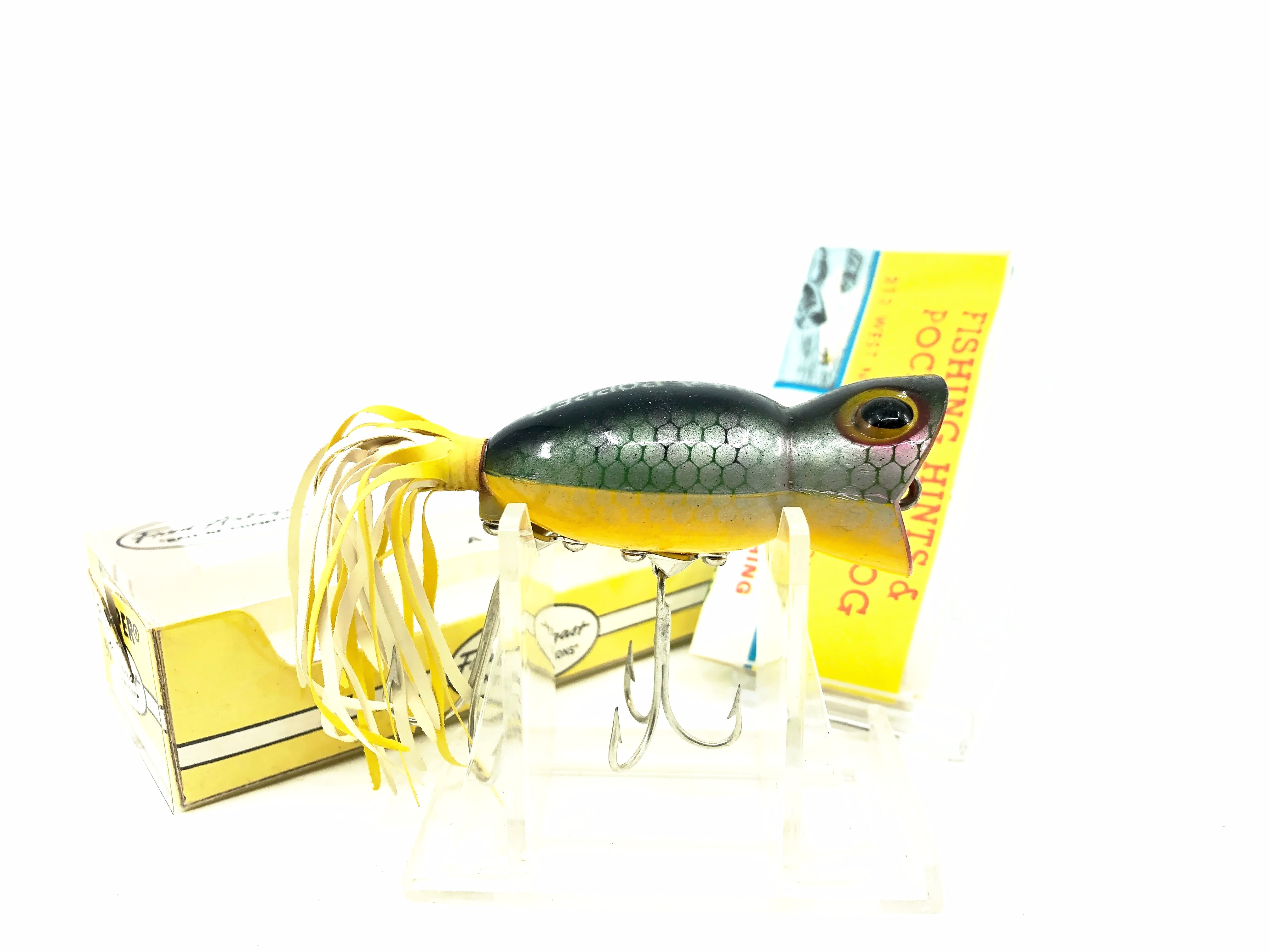Arbogast Hula Popper 750, P Perch Color with Box - Vintage Bug Eyed ...