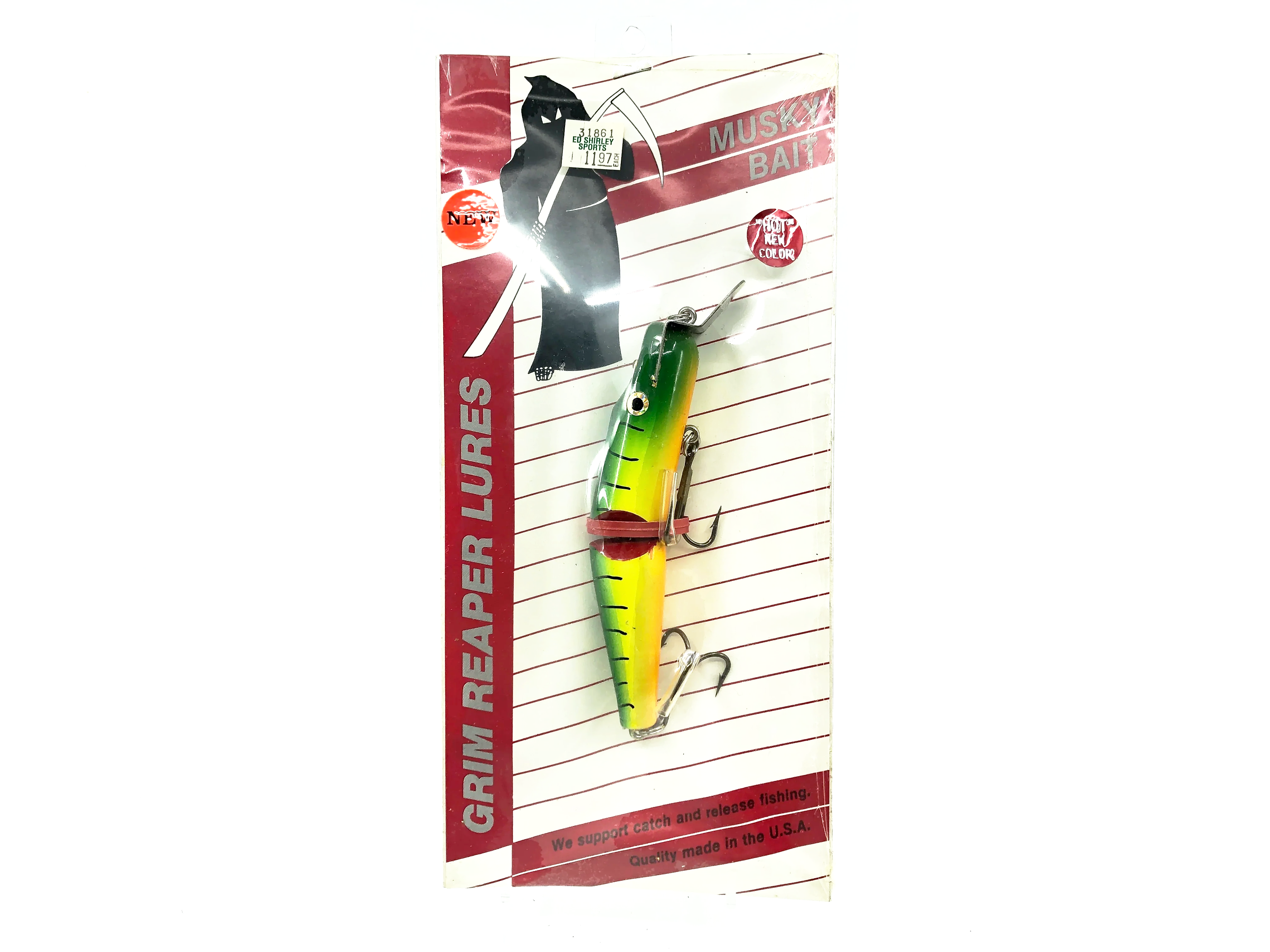 Grim Reaper Musky Jointed Pikie Model 1900-J, Firetiger Color on Card ...