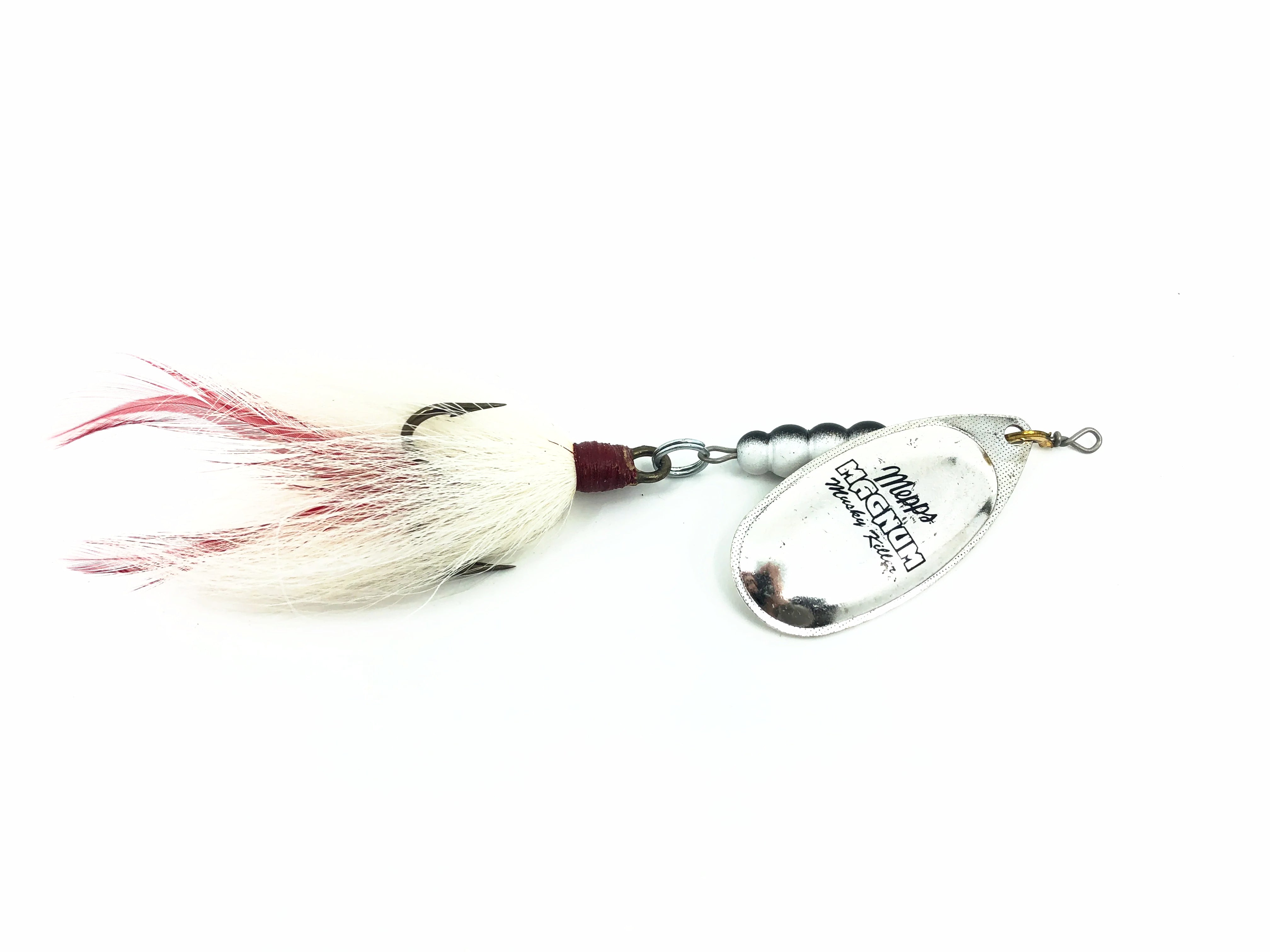 Mepps Magnum Musky Killer, Silver Blade/White & Red Bucktail Color – My ...
