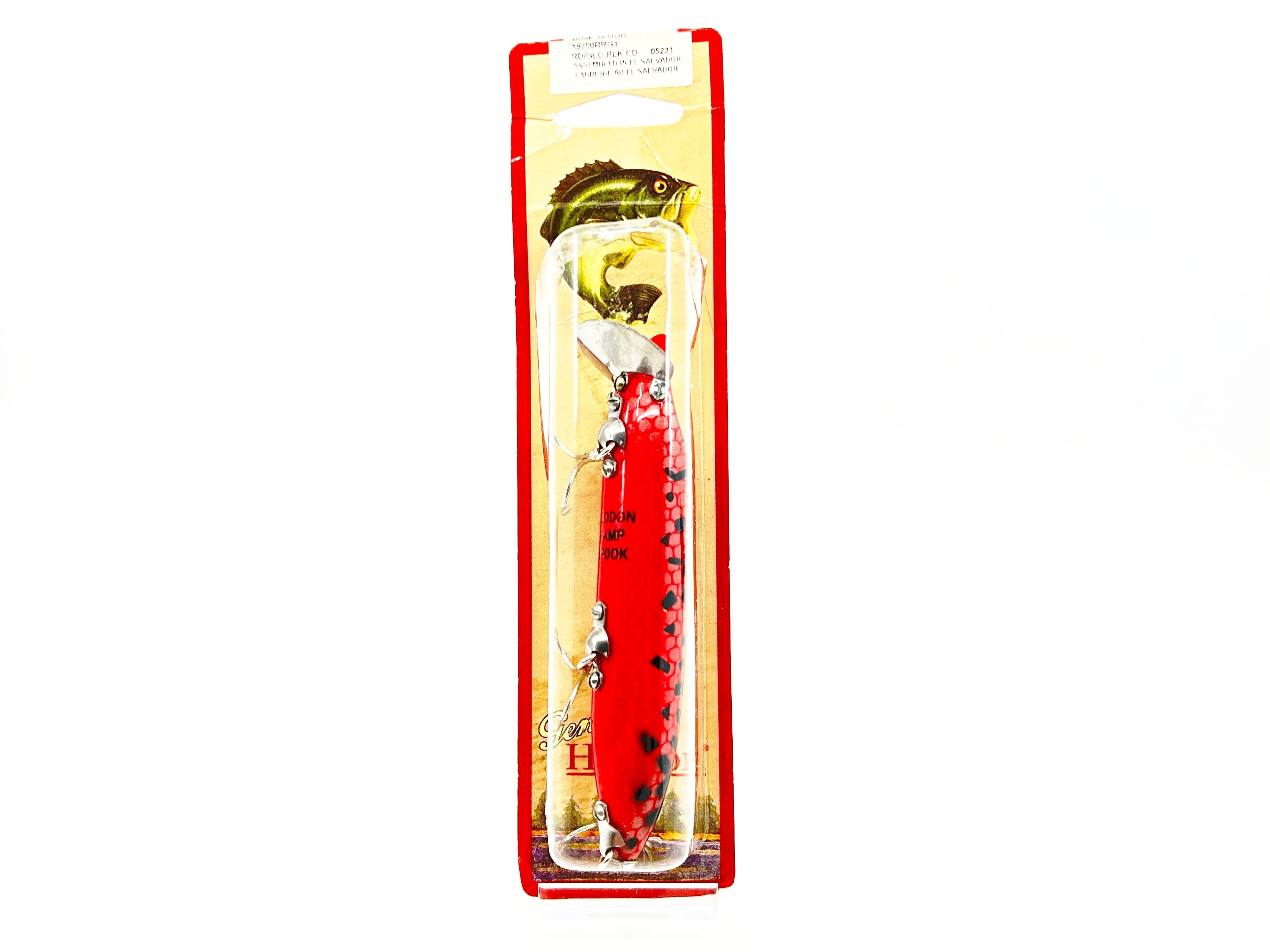 Heddon Vamp Spook RRGY-Red/Gold/Black Coachdog Color New on Card Old S ...