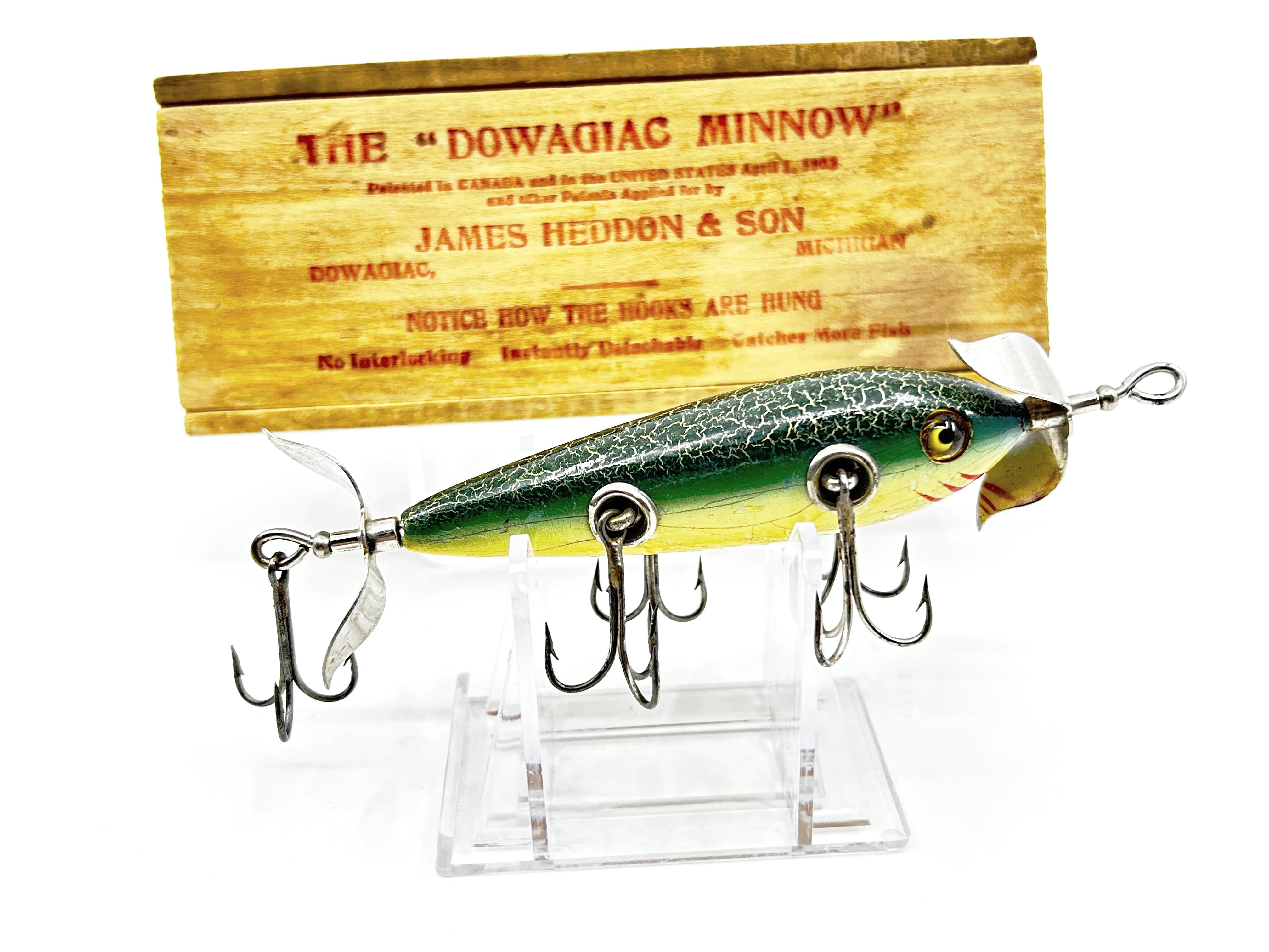 Heddon 150 Green Fancy Back Color with Wooden Box & Paper – My Bait ...