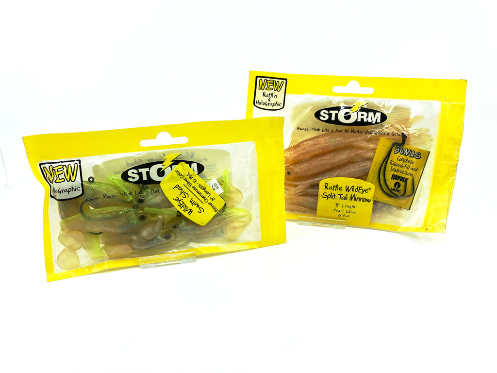 Storm Soft Bait Combo, Rattle Wildeye Split Tail Minnow Pearl Color ...