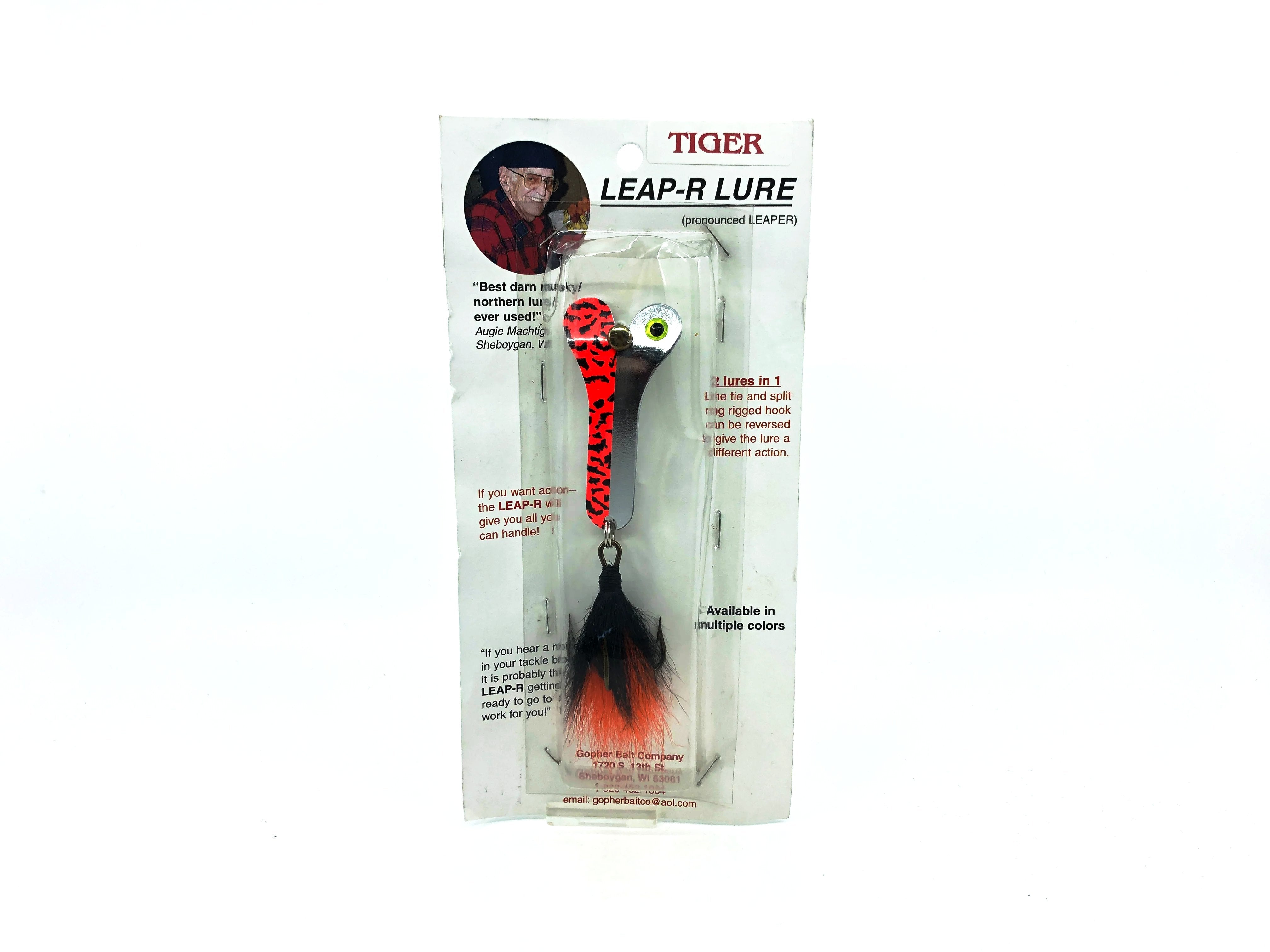 Gopher Bait Company Leap-R Lure, Tiger Color – My Bait Shop, LLC