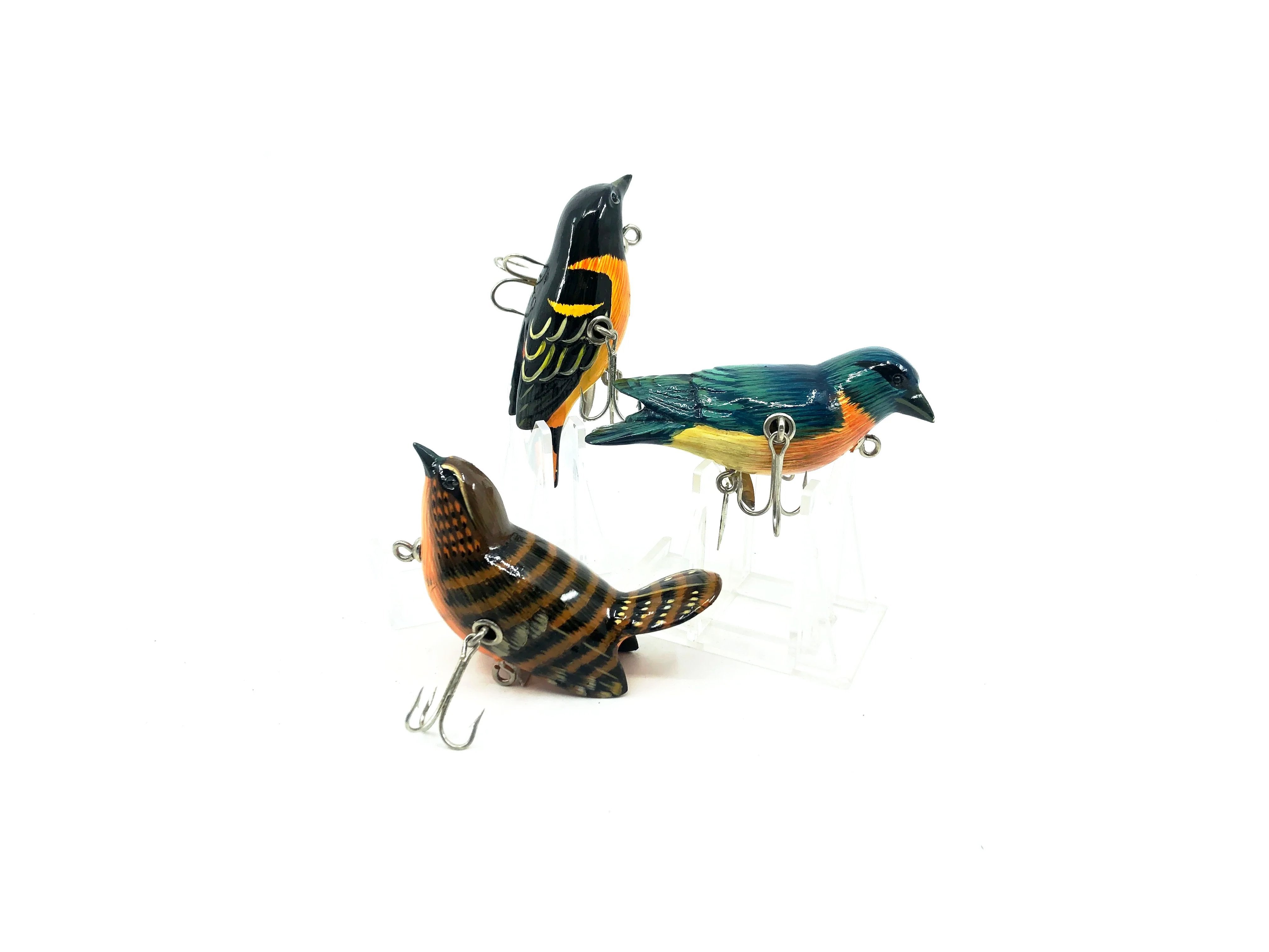 D.A Lures of Western Pennsylvania, Cedar Wood Birds Series, Bird Trio ...