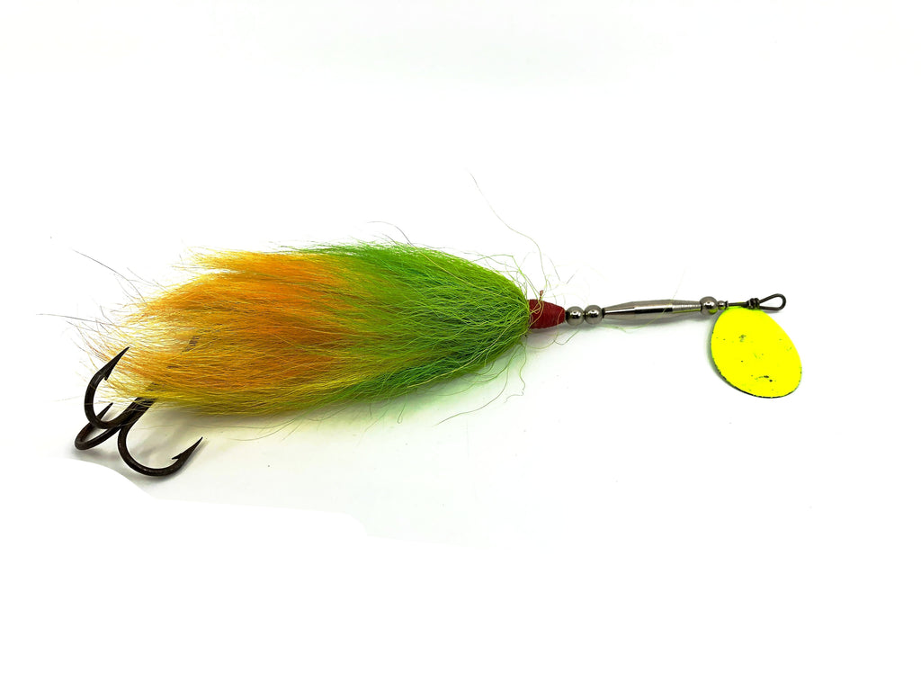 Musky Bucktail Spinner, Chartreuse Blade & Bucktail Color – My Bait ...