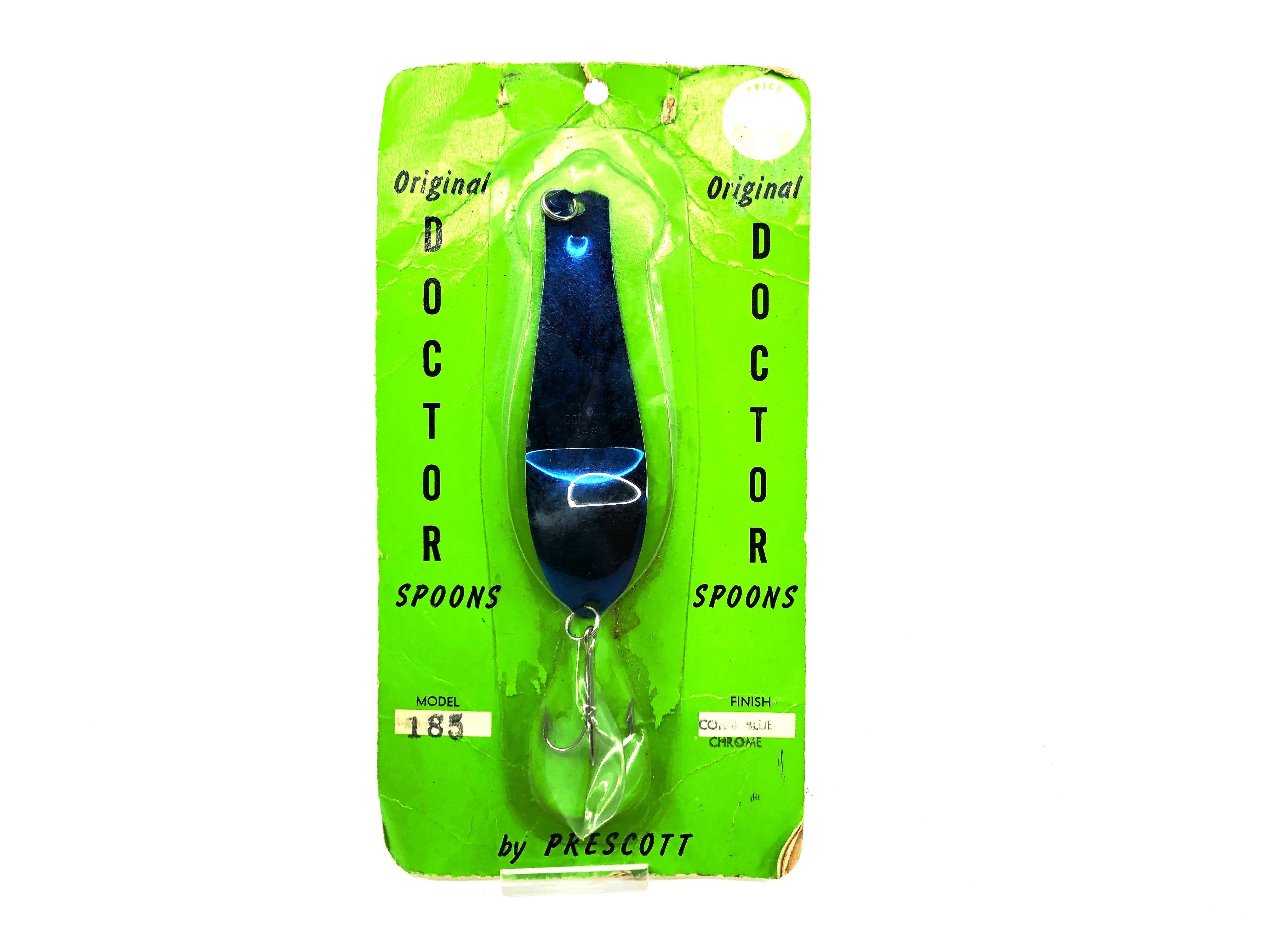 Prescott Spinner CO. Thin Doctor Spoon Model #185, COHO Blue chrome Co ...