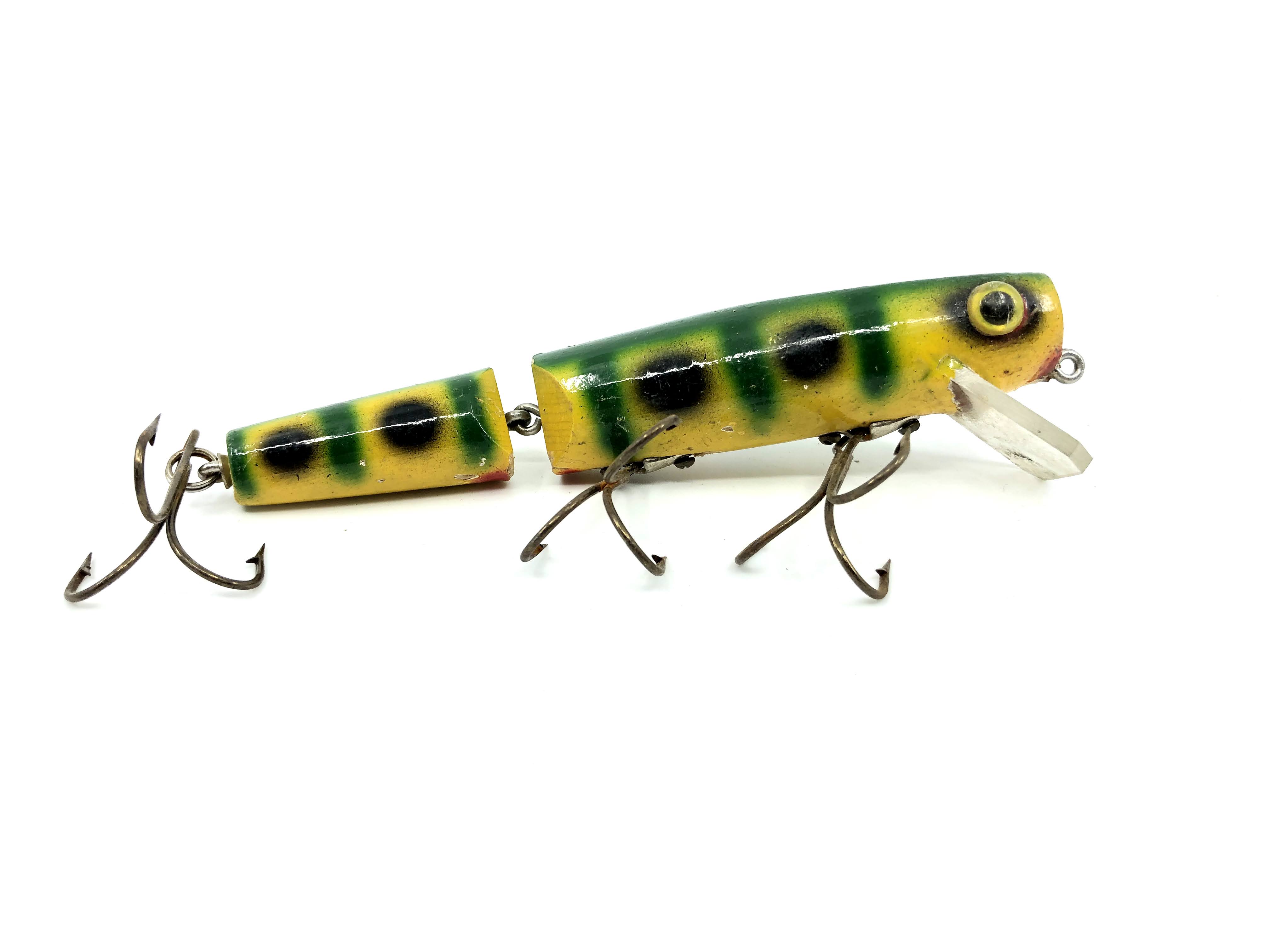 Wiley Jointed 5 1/2" Musky Killer in Yellow Green Perch Color Big Eyes ...