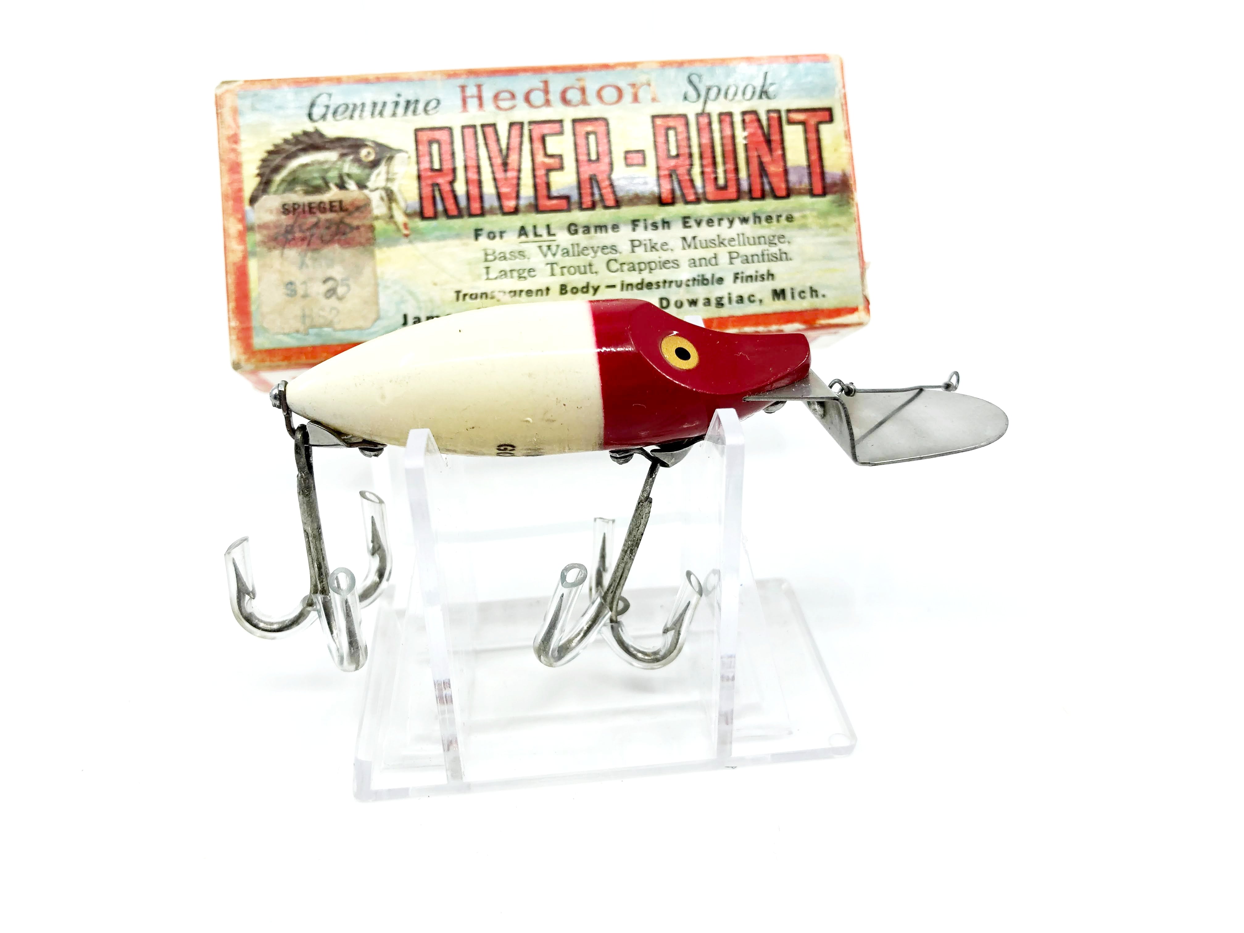 Heddon Go-Deeper River Runt D-9110-RH Red Head White Color with XRW Bo ...