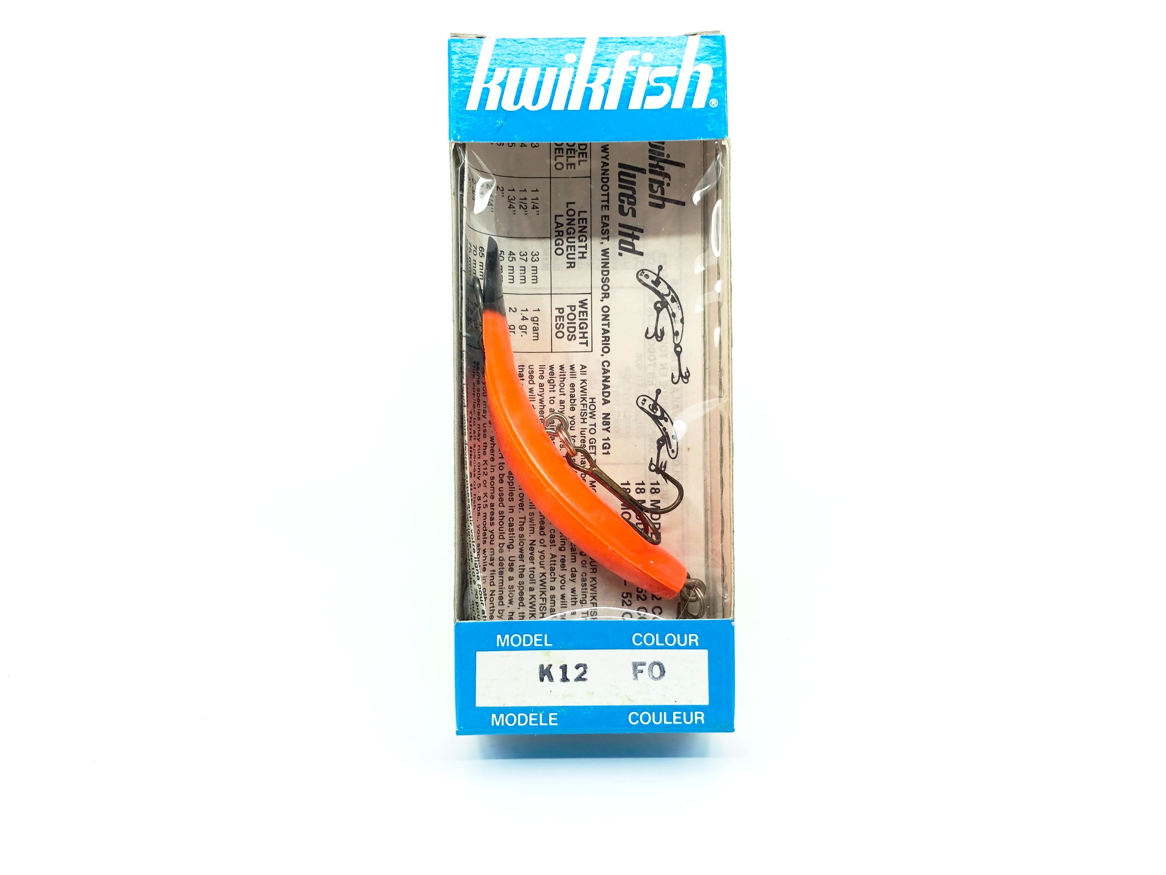 Kwikfish K12 FO Fire Orange Color New in Box Old Stock – My Bait Shop, LLC