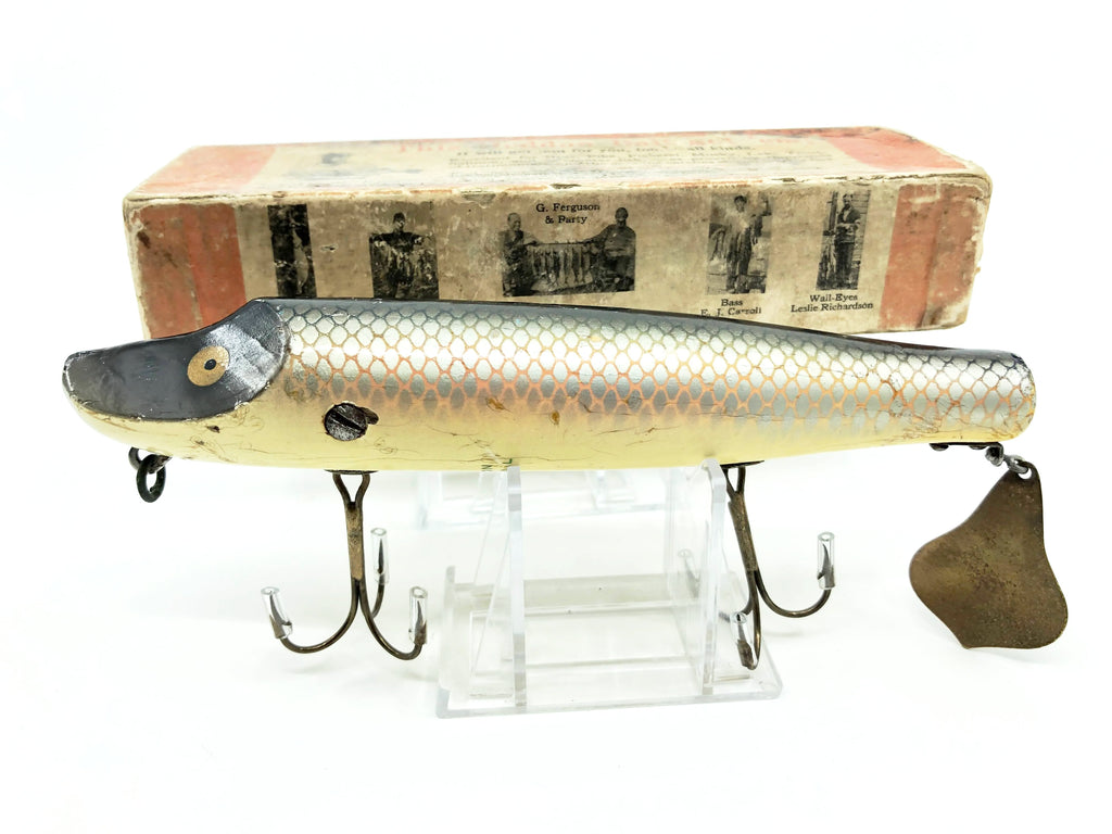 Heddon Wooden Giant Musky Flaptail 7050 PBH Blue Herring Color with Bo ...