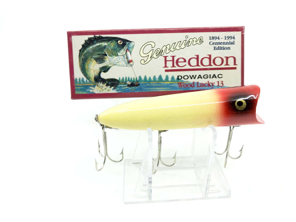 Heddon Centennial Edition Wood Lucky 13 New in Box NO. X2500W-RH Red H ...