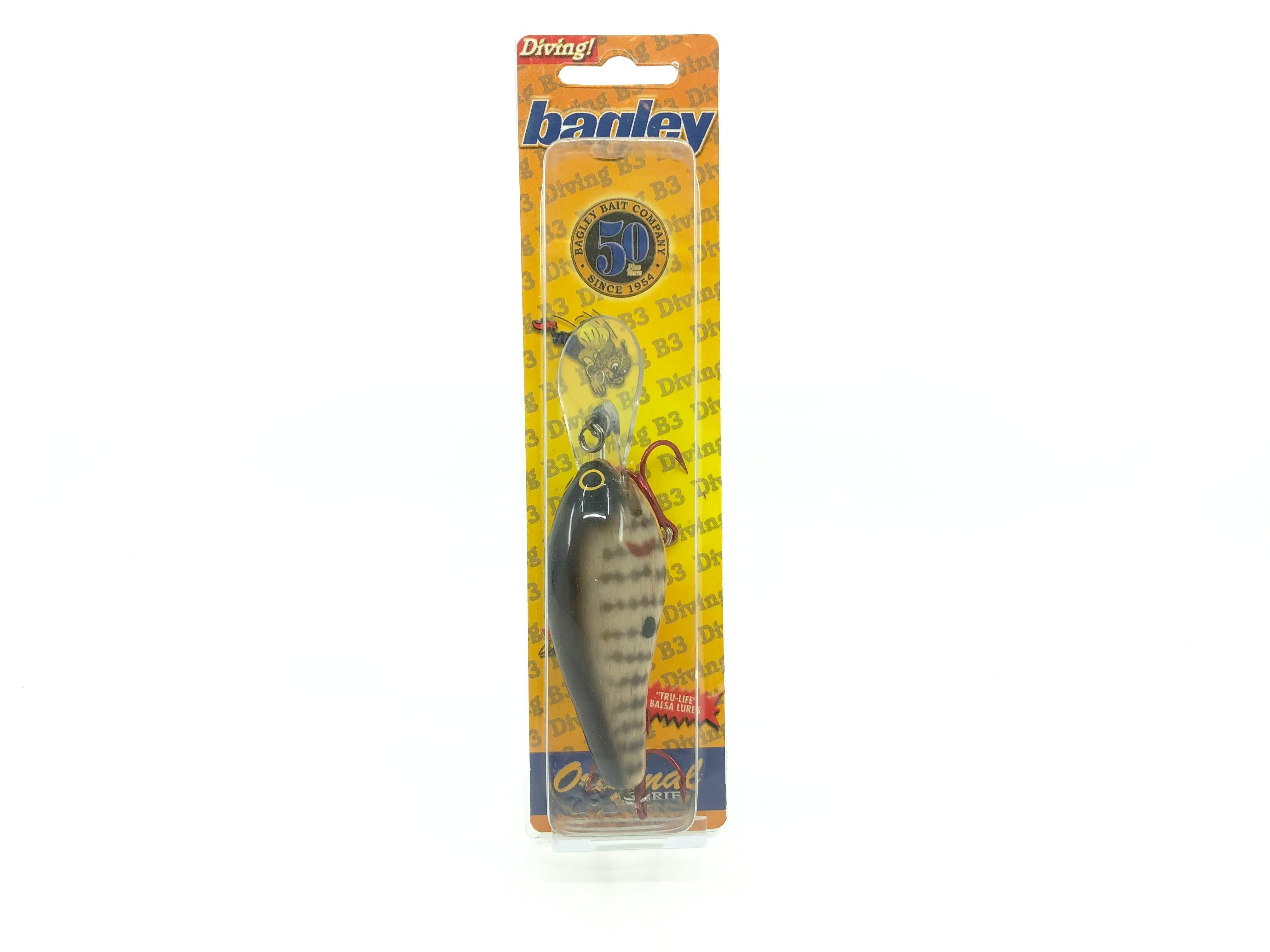 Bagley Balsa Diving B3 ODB3-CN Crayfish on Natural Balsa Color-Tough-O ...