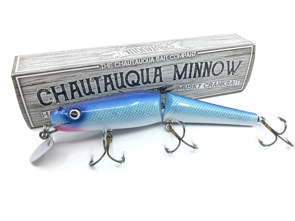 Jointed Chautauqua 8" Minnow Musky Lure Special Order Color "Blue Flas ...