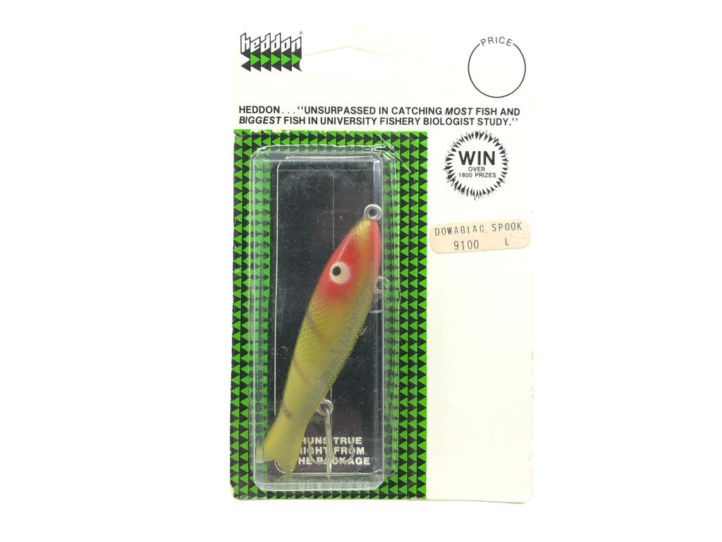 Heddon Dowagiac Spook 9100 L Perch Color New on Card Old Stock Tough L ...