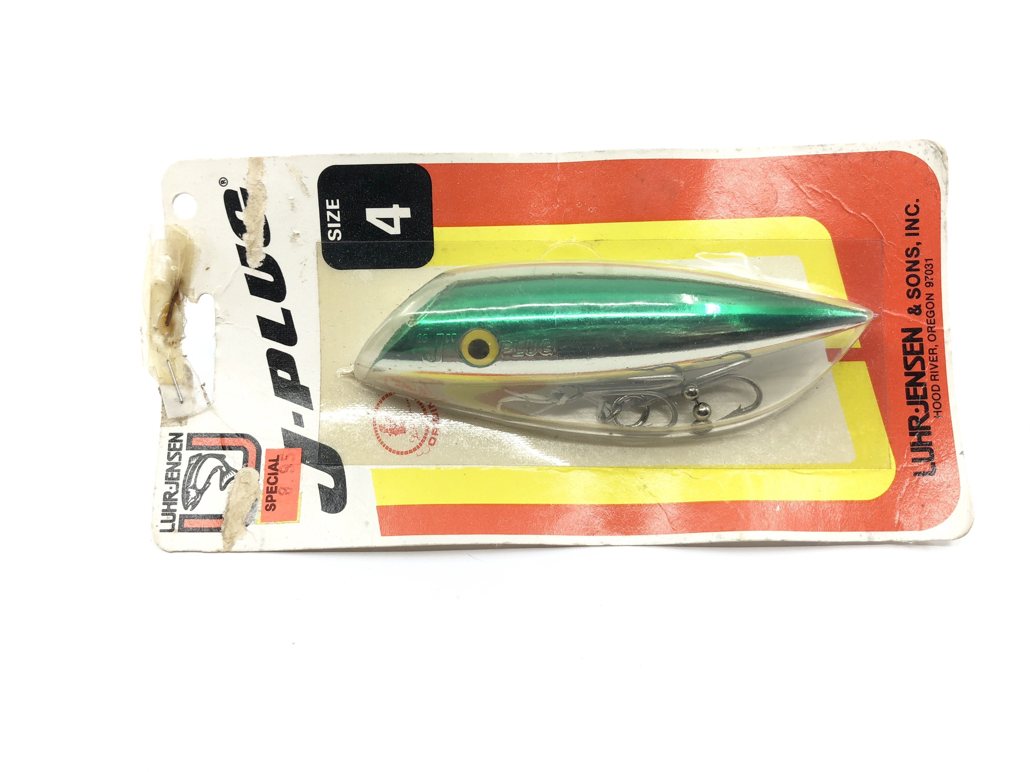 Luhr-Jensen J-Plug Size 4 Green and Silver Color with Card – My Bait ...