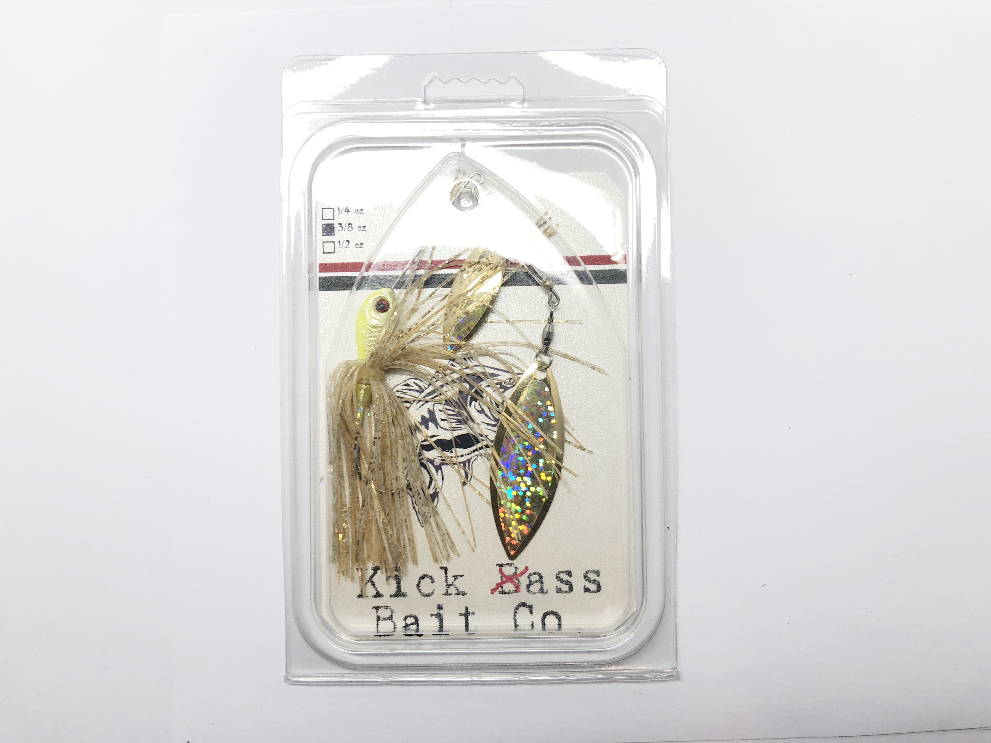 Kick Bass Bait Co 3/8 oz Spinnerbait in WL Gold Ice Color – My Bait ...