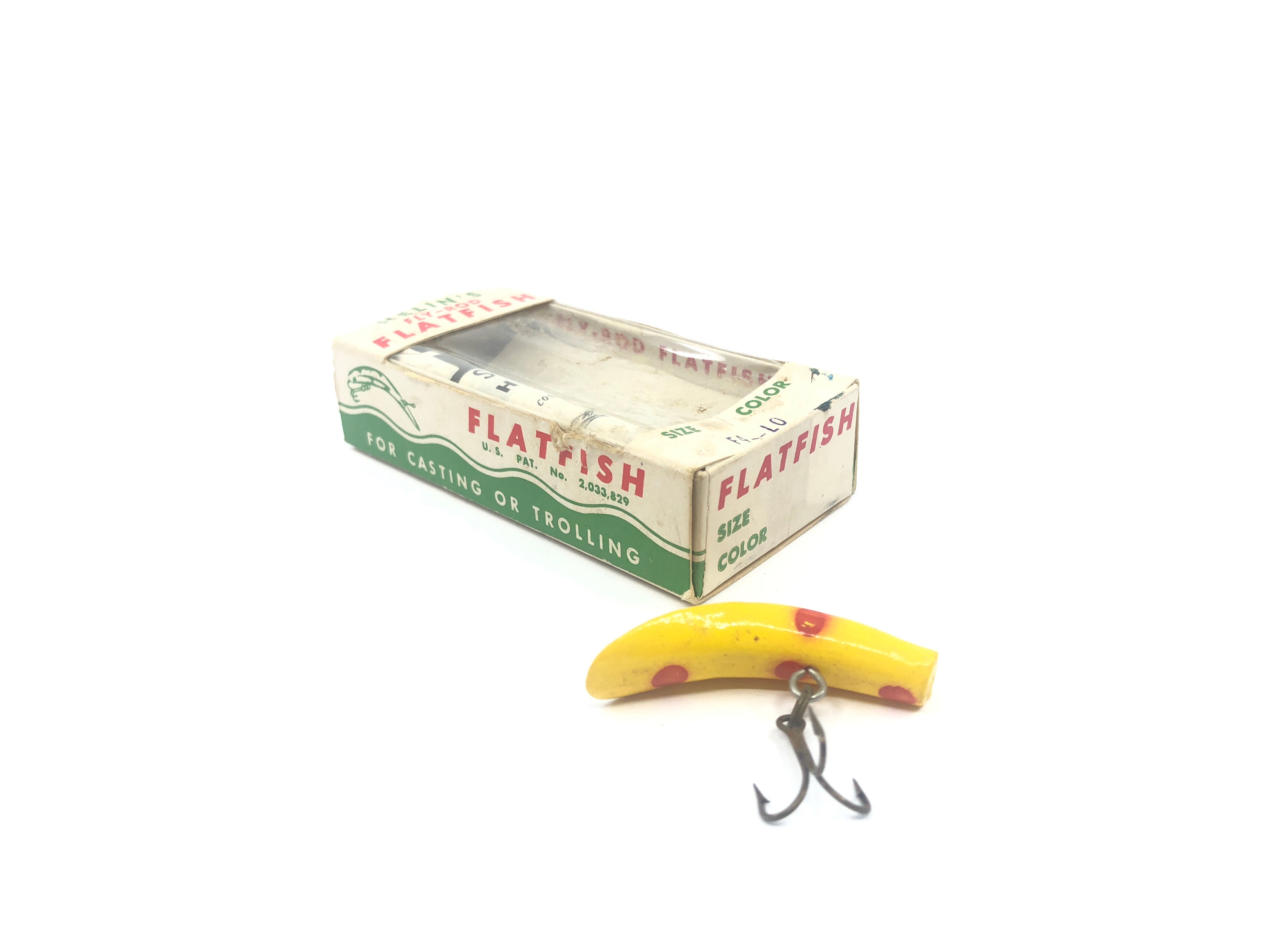 Helin Flatfish F4 in Yellow and Red Spot Color with F4-LO Box and Pape ...